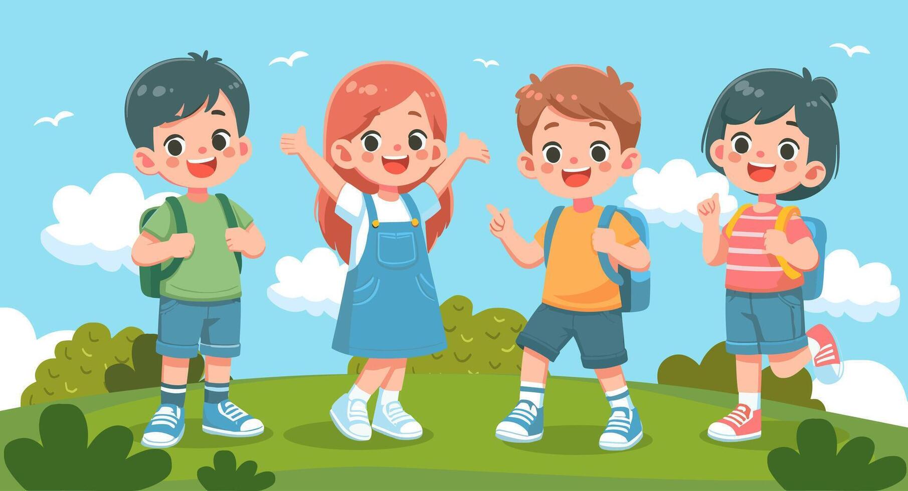 Cartoon Kids Vector Art Icons and Graphics for Free Download