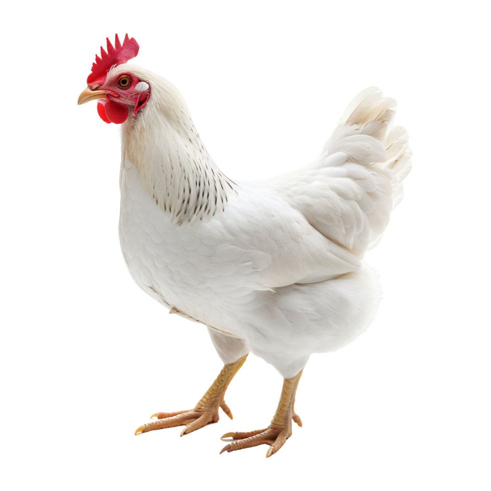 Young white hen chicken isolated on transparent background 48394923 PNG