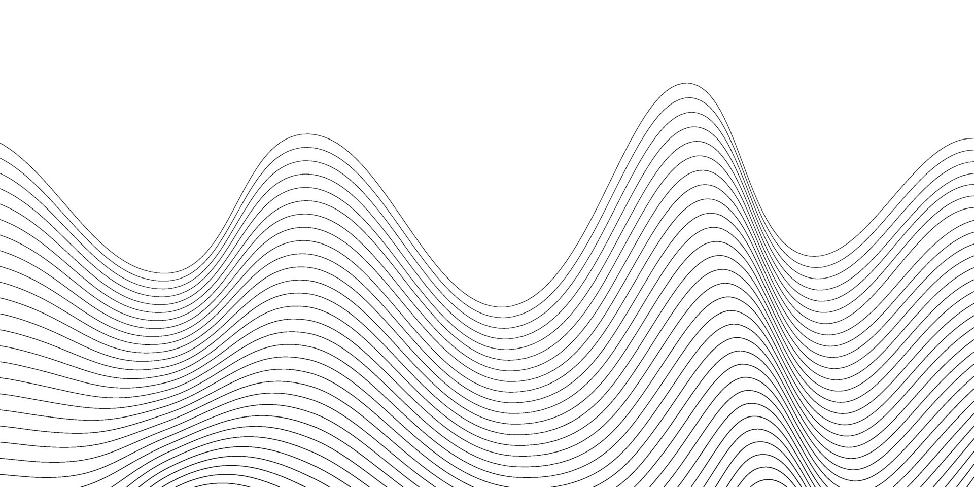 Abstract Black Wave Lines Pattern On White Background Illustration