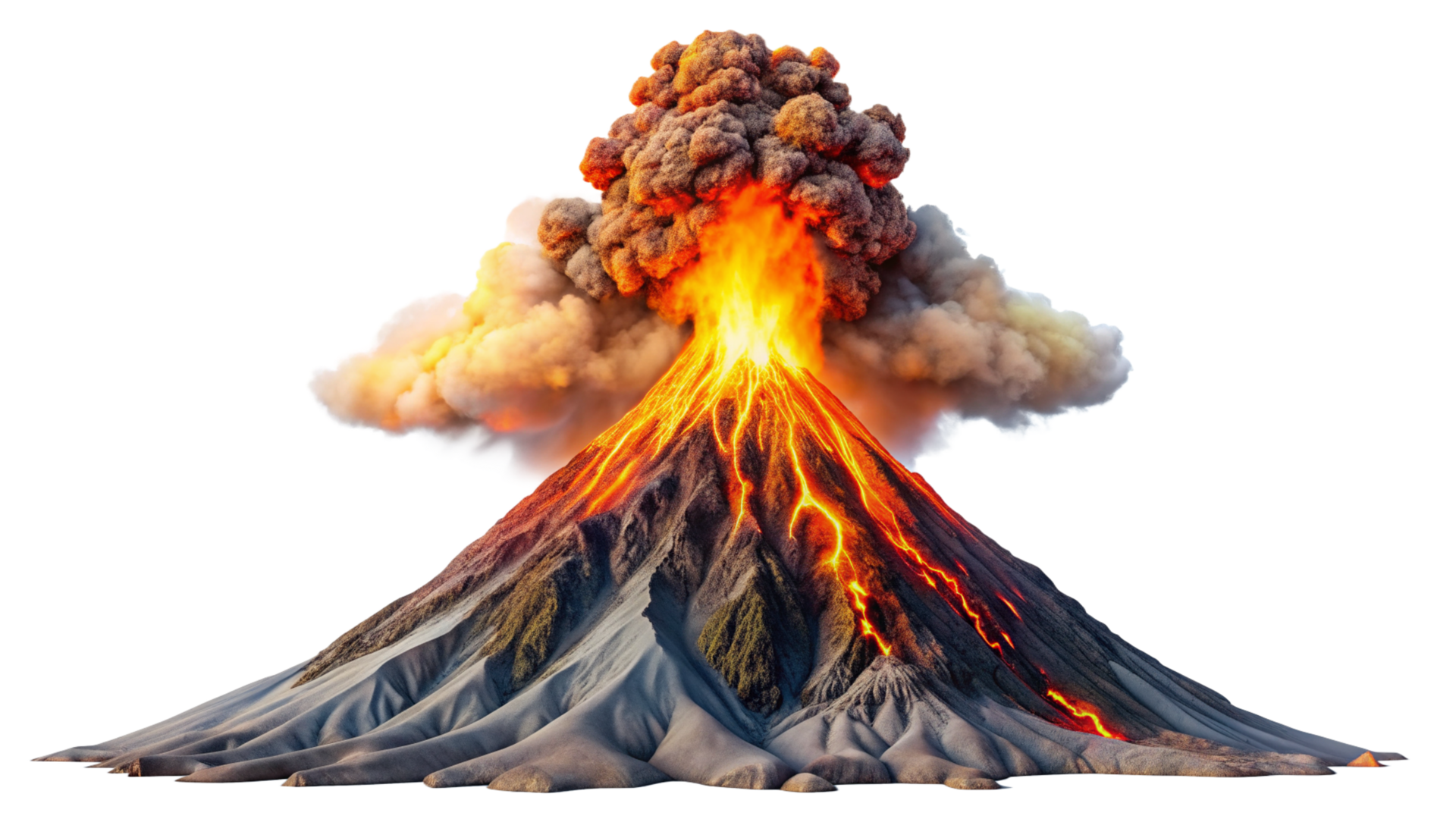 Volcano erupting down isolated on transparent background 48411358 PNG