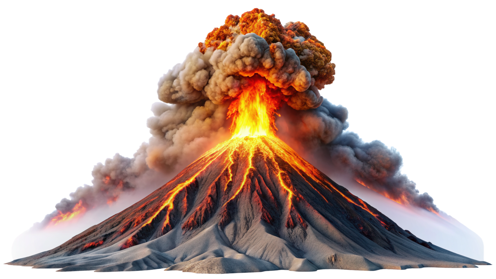 Volcano erupting down isolated on transparent background 48411369 PNG