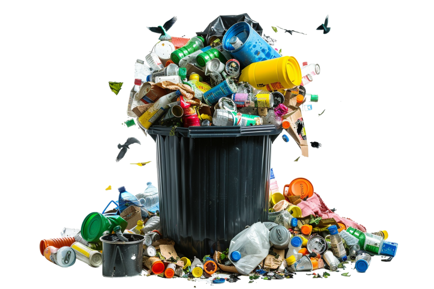 Overflowing trash can on transparent background 48413134 PNG Overflowing trash can on transparent background 48413134 PNG