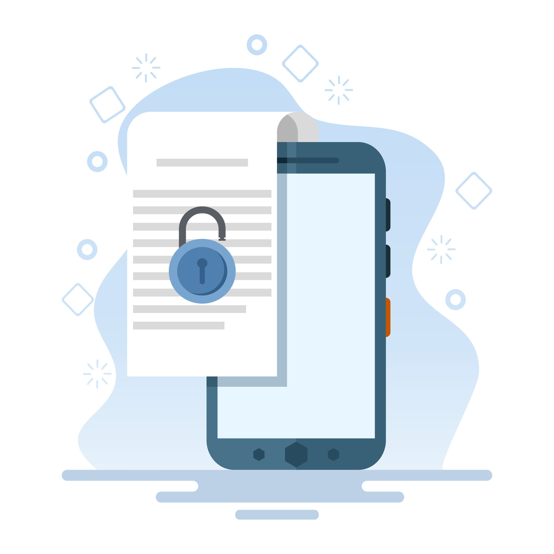 Document Security Concept On Mobile Phone File Security Is Locked Cyber Security Services To