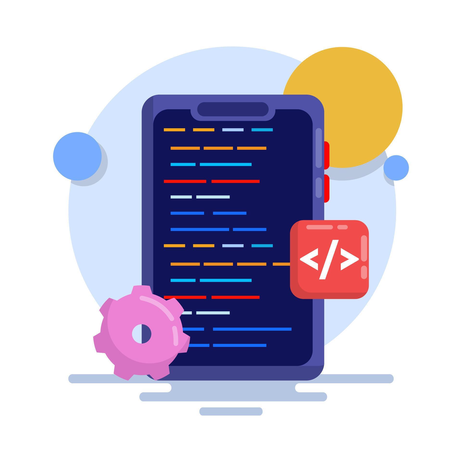 App development concept, mobile UI UX, web design, app design, coding ... App development concept, mobile UI UX, web design, app design, coding ...