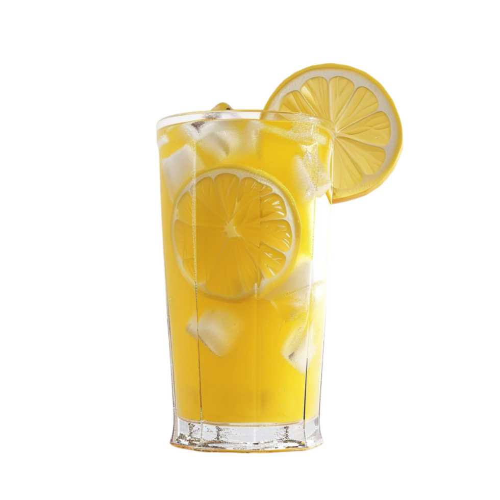 Glass of Lemonade and Lemon Slice On Transparent Background AI-Generative 48421870 PNG