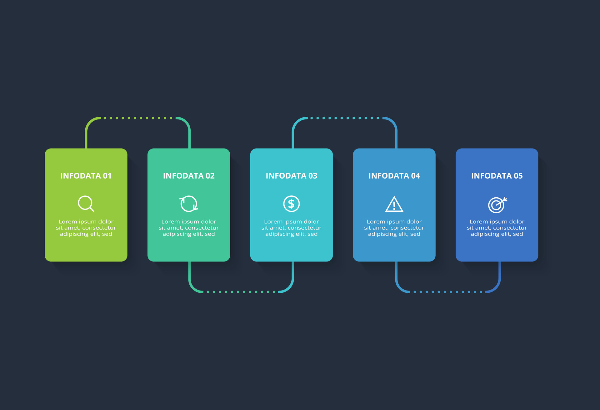 Rectangles infographic with 5 steps, options, parts or processes ...
