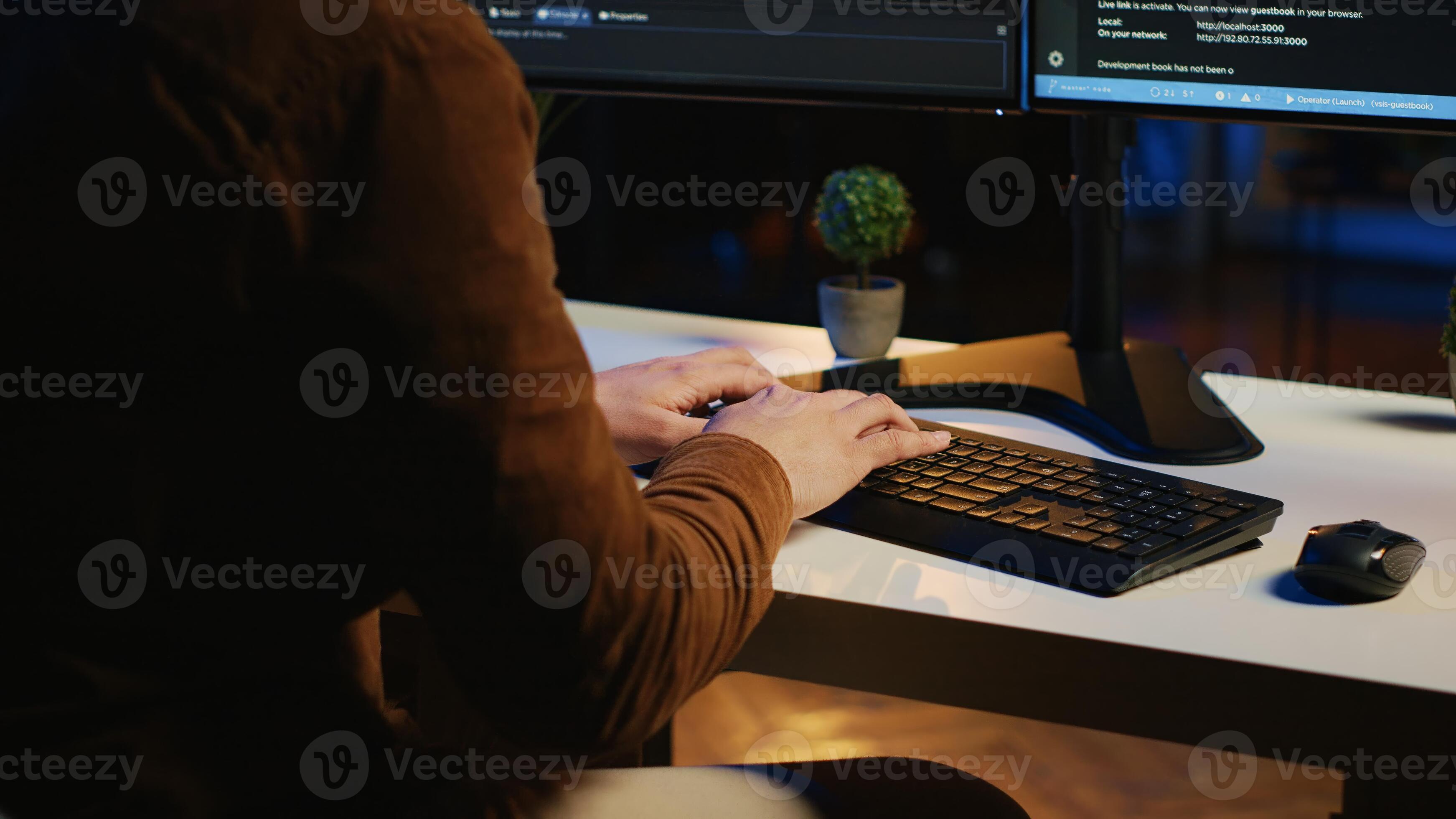 Software Developer Impatiently Spamming Malfunctioning Keyboard Buttons Trying To Write Lines