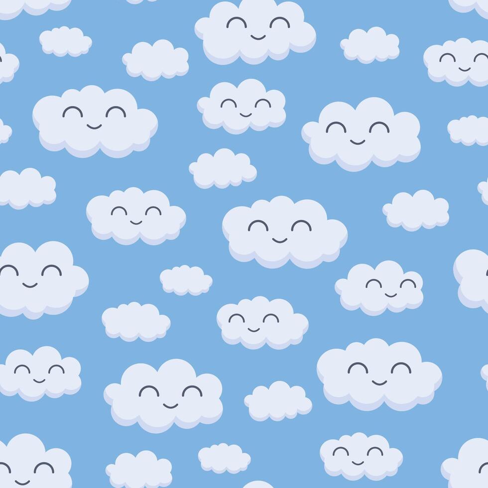 Smiling Cloud Pattern Vector Art, Icons, and Graphics for Free Download