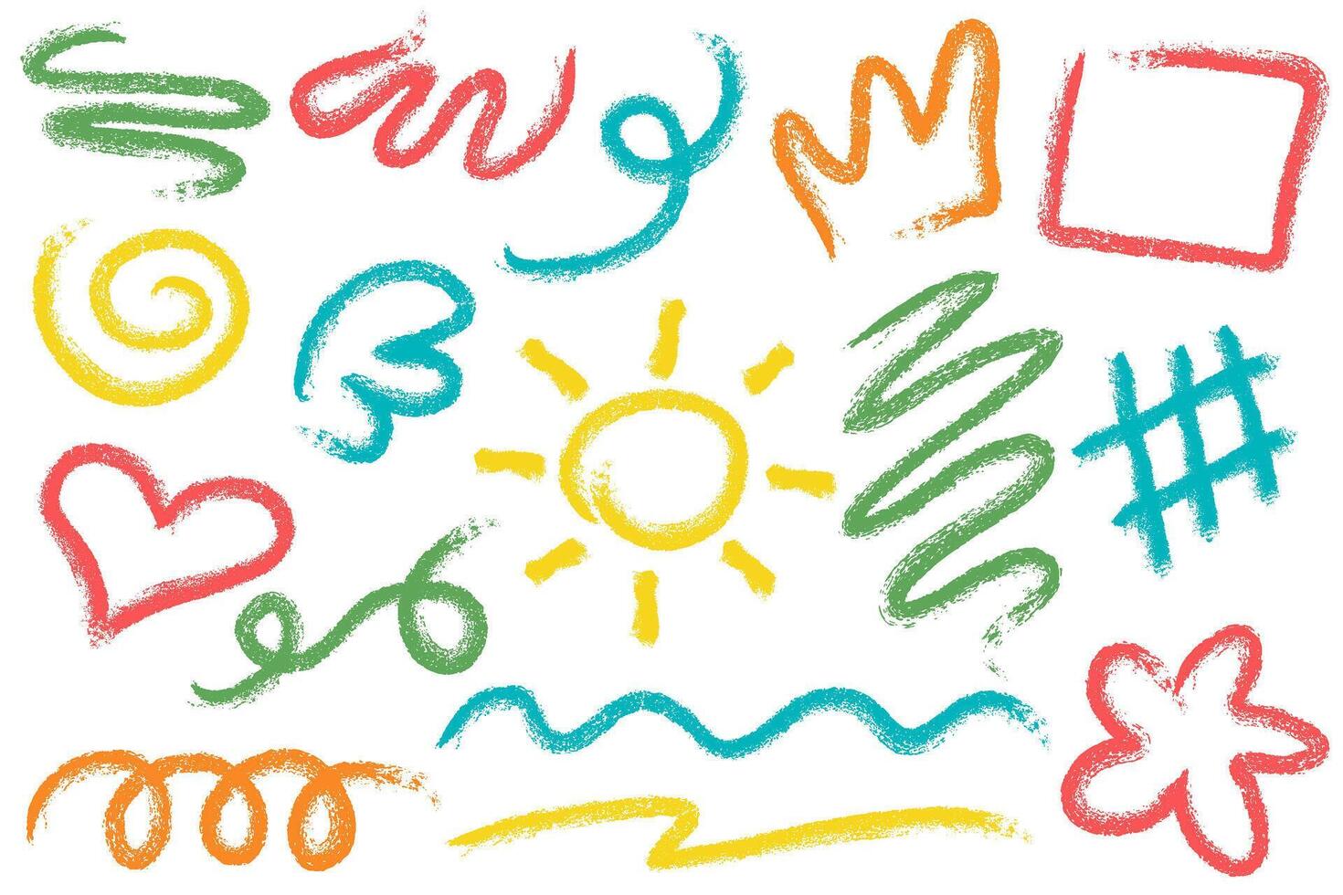 Crayon pencil color scribbles and lines. Chalk texture hand drawn ...