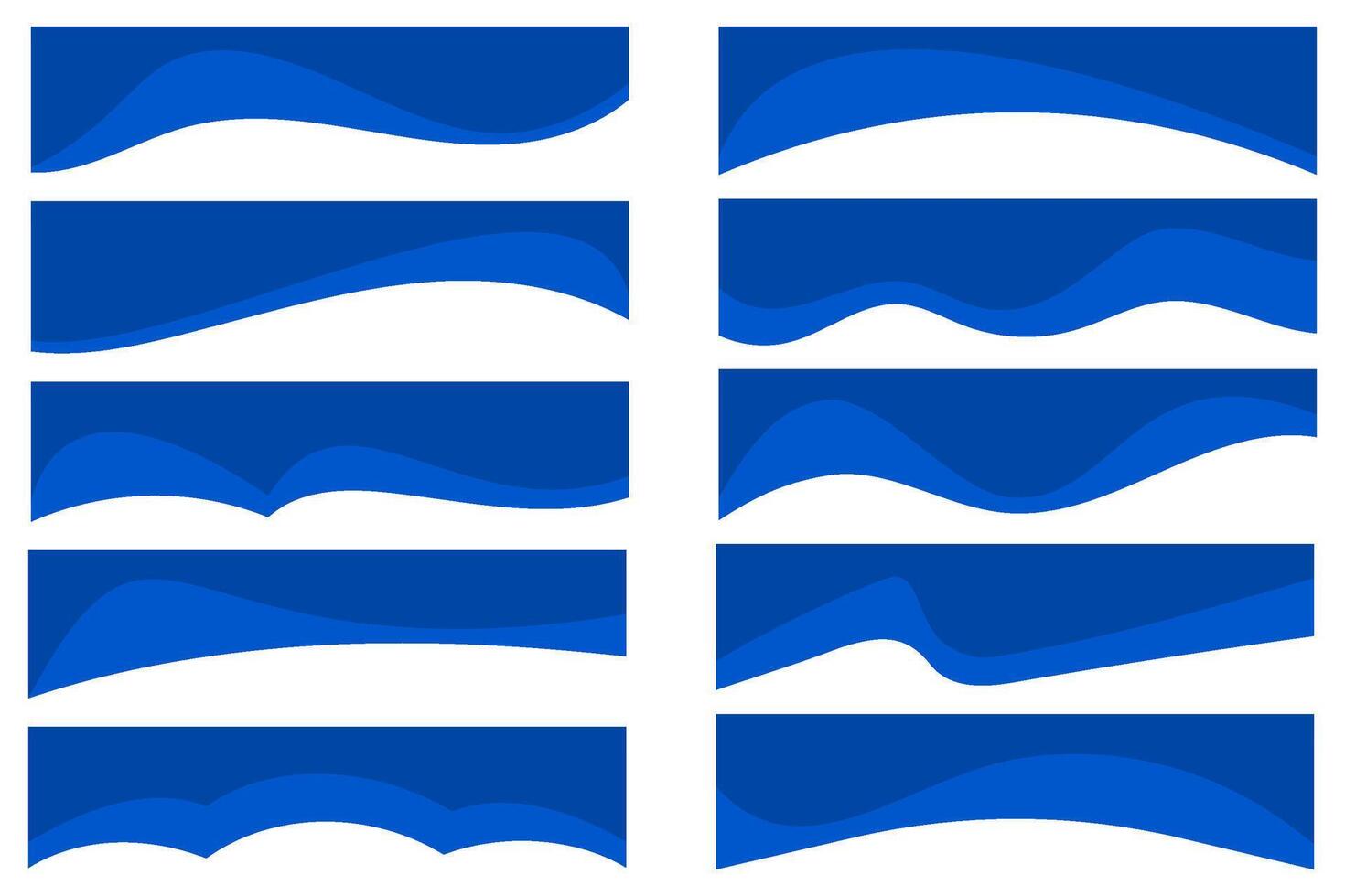 Header shape background for website design. Blue border for banner. Abstract divider for bottom ...