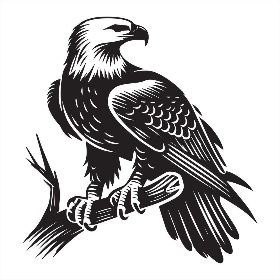 Bald Eagle Silhouette Eagle Logo A Bald Eagle Sitting On A Branch