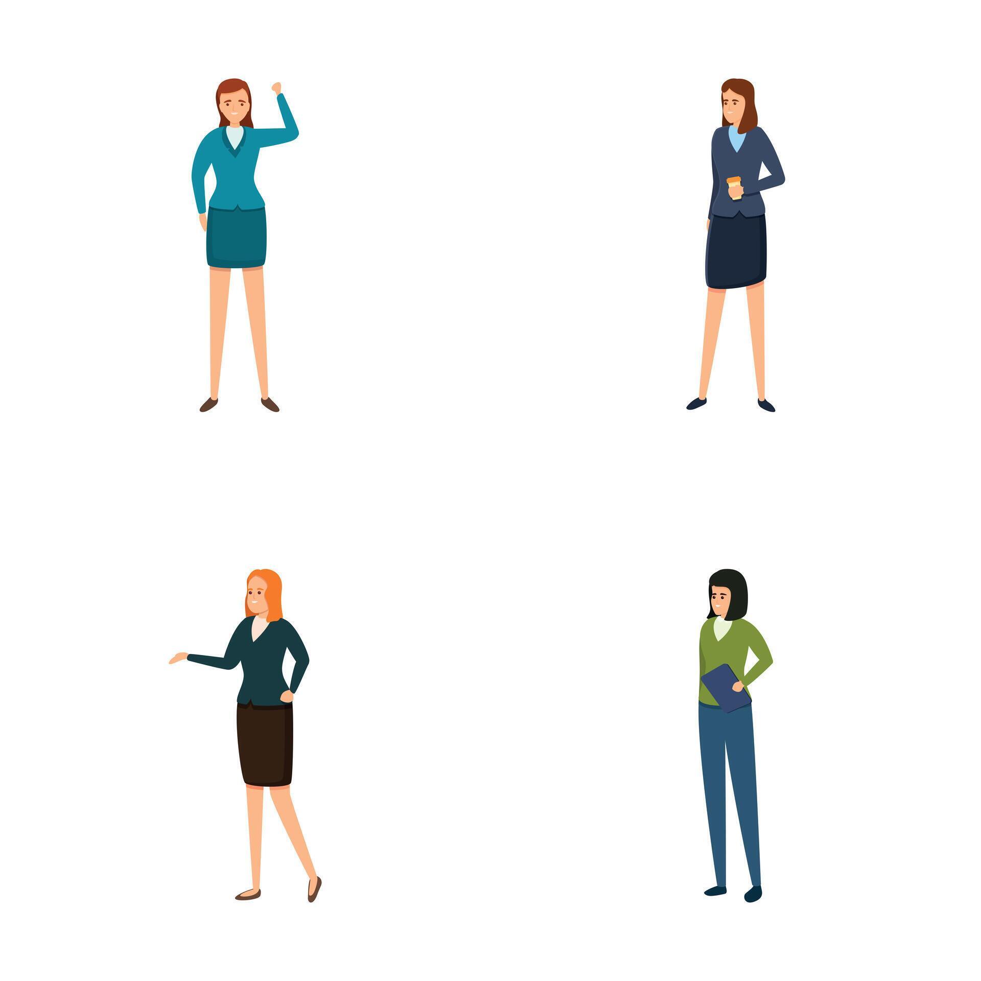 Business woman icons set cartoon vector. Modern beautiful business woman 48453601 Vector Art at ...