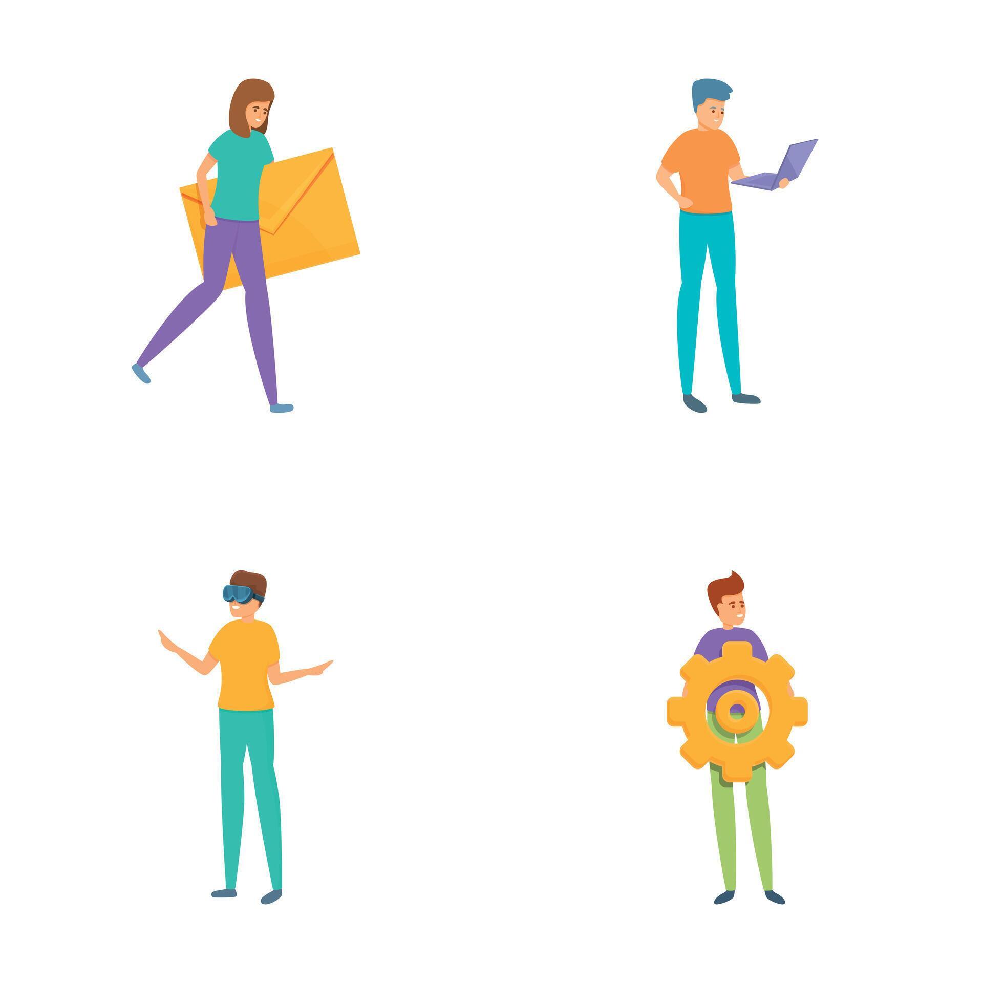 Interaction Icons Set Cartoon Vector Workflow And Job Organization 48453726 Vector Art At Vecteezy