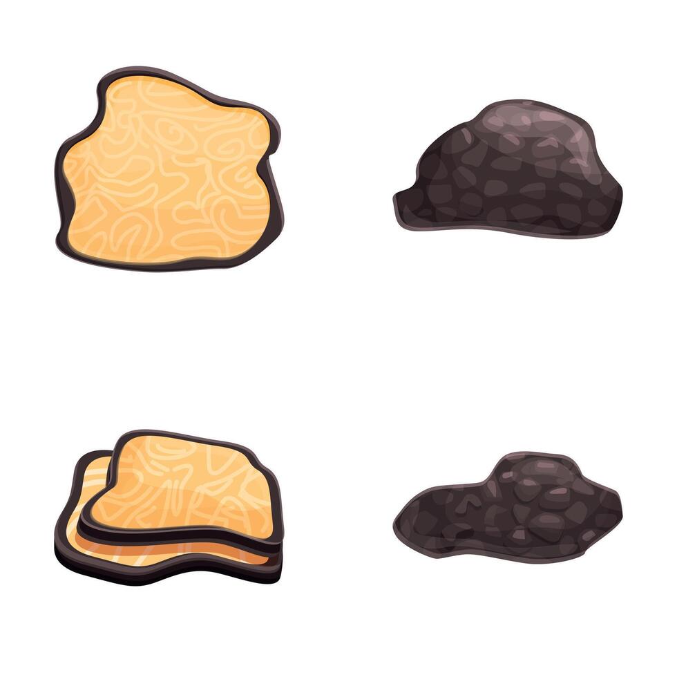 Mushroom Icons Set Cartoon Vector Delicacy Mushroom Black Truffle 48453928 Vector Art At Vecteezy