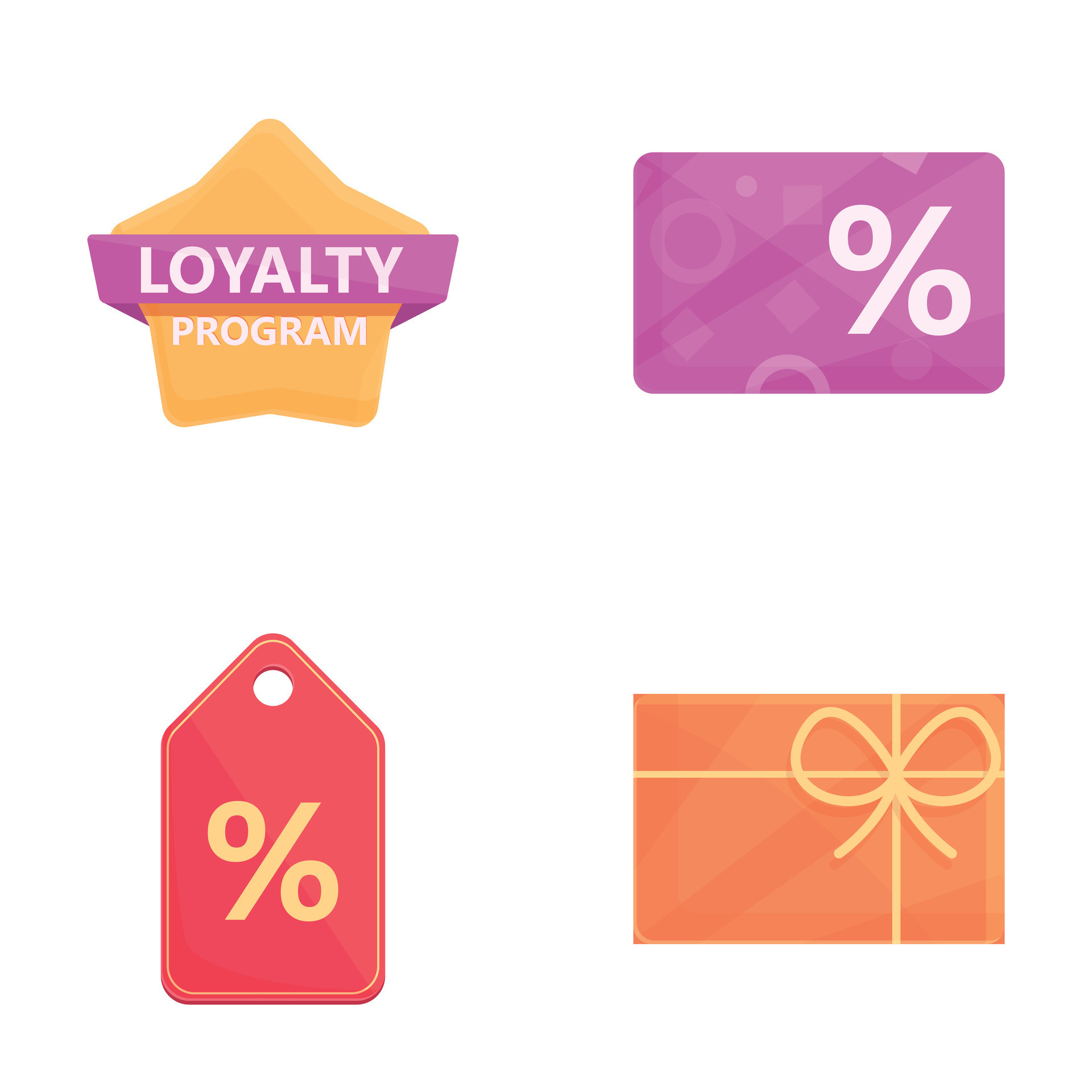 Loyalty program icons set cartoon vector. Loyalty program and customer ...