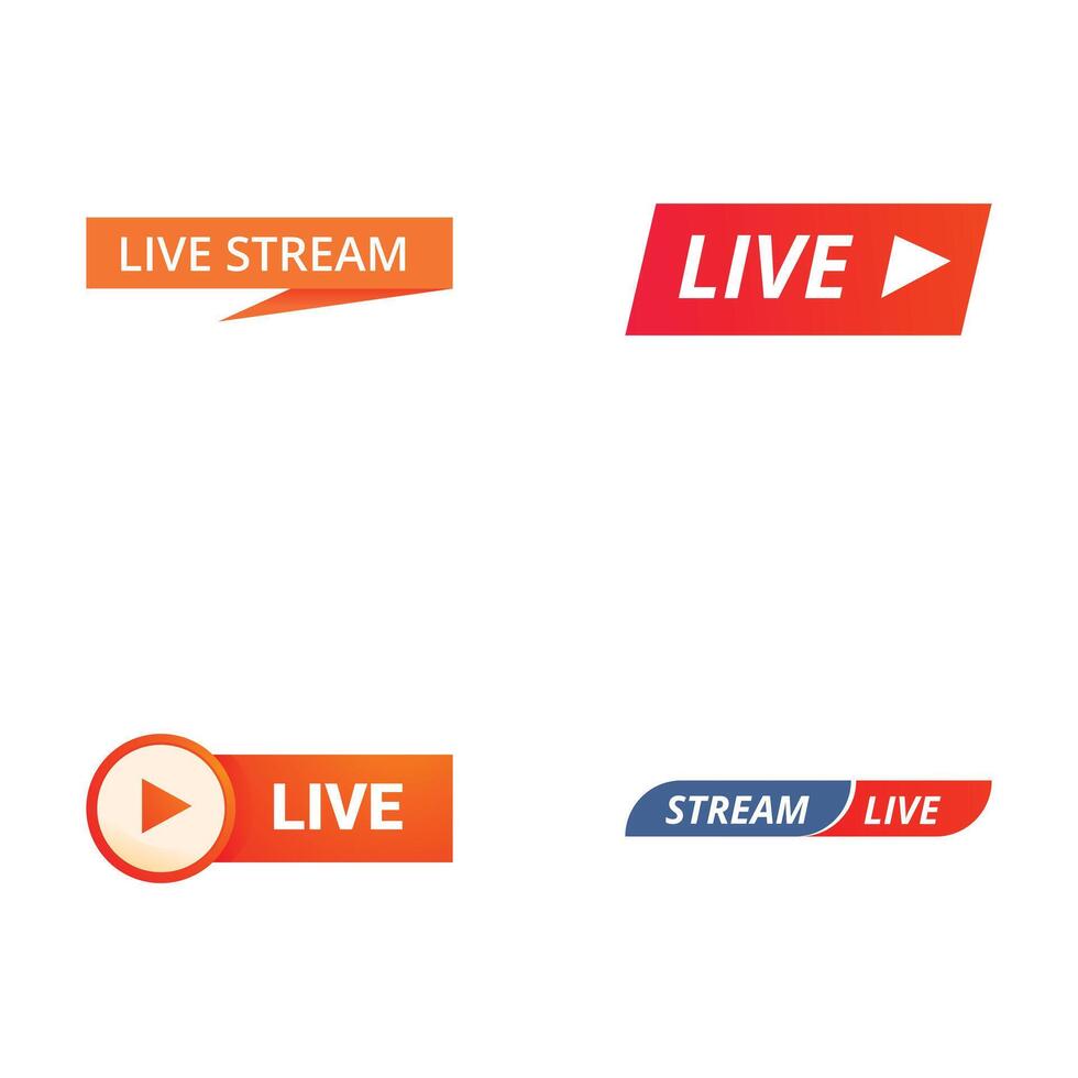 Live stream button set icons 48454448 Vector Art at Vecteezy Live stream button set icons 48454448 Vector Art at Vecteezy