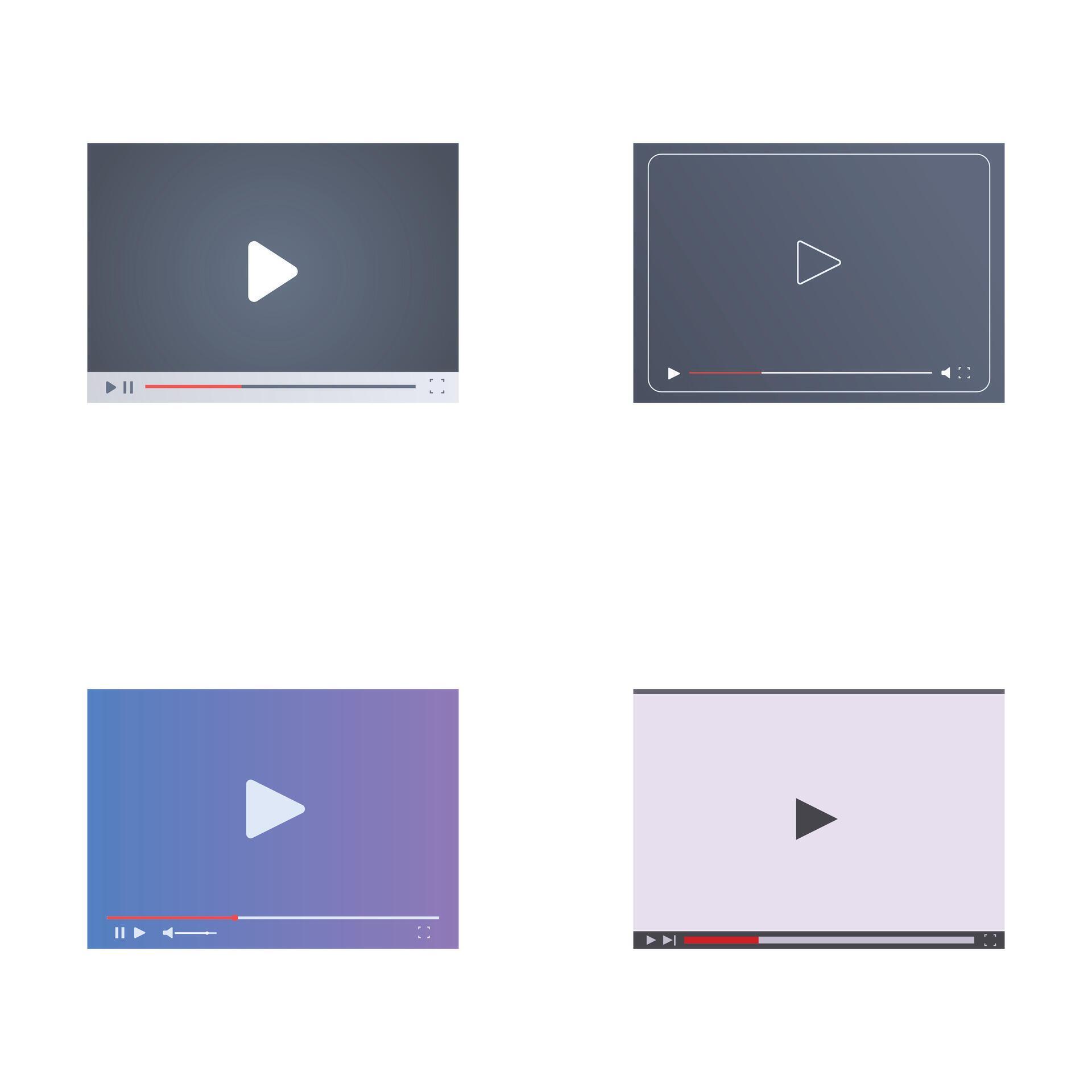 Set of modern play button video player interfaces 48454783 Vector Art ...