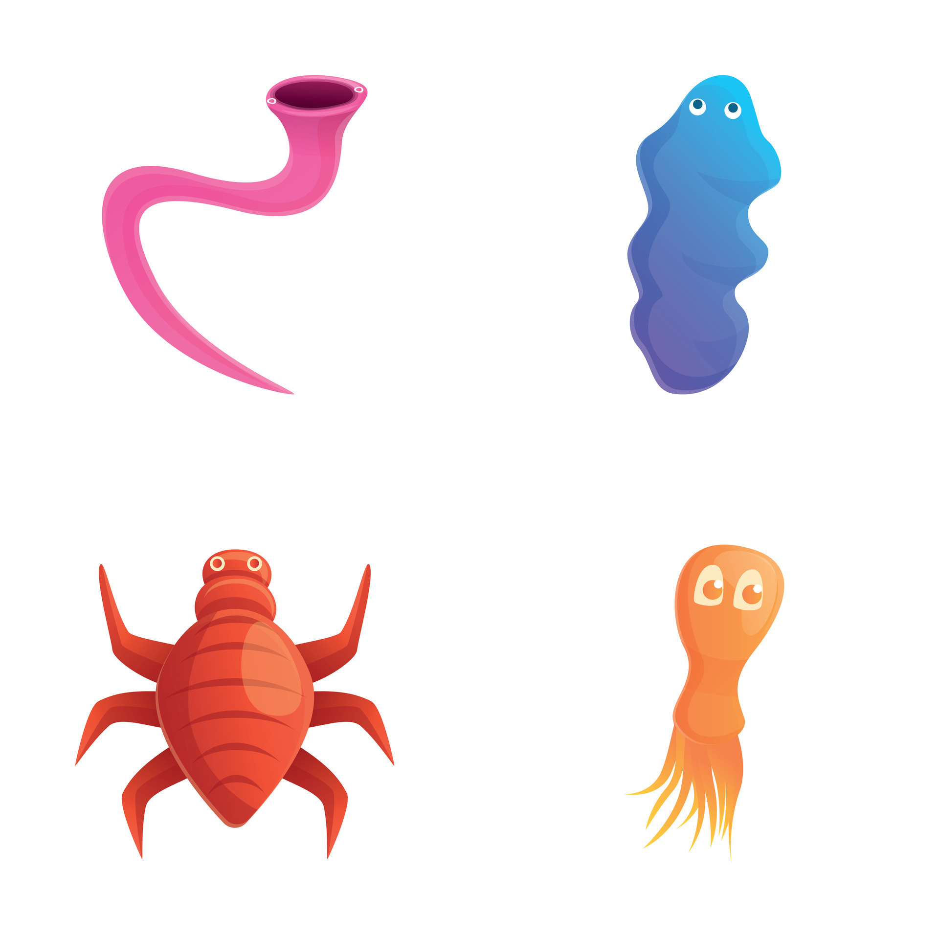 varios parásito íconos conjunto dibujos animados vector. diferente tipo ... varios parásito íconos conjunto dibujos animados vector. diferente tipo ...