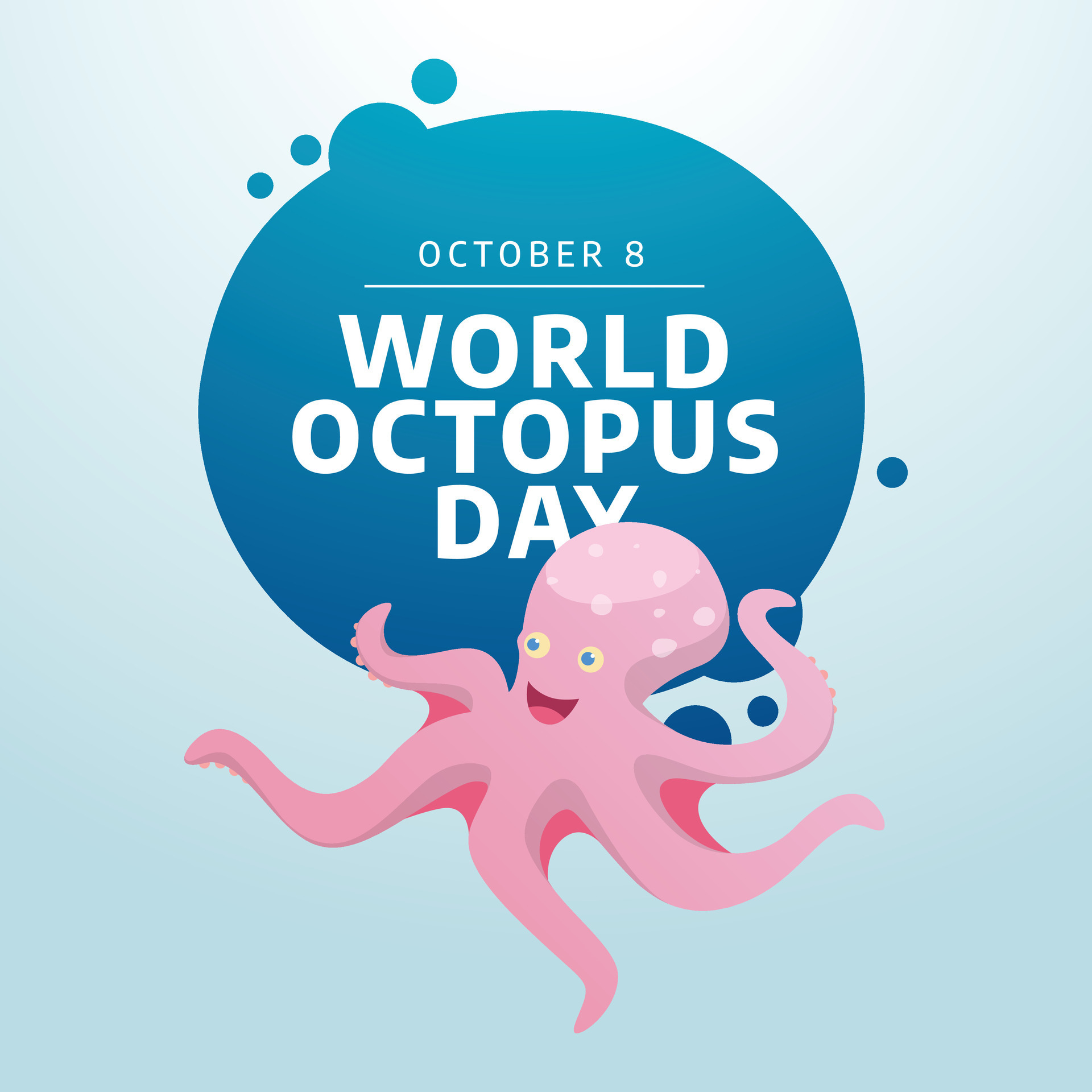 World Octopus Day design template good for celebration usage. World ...