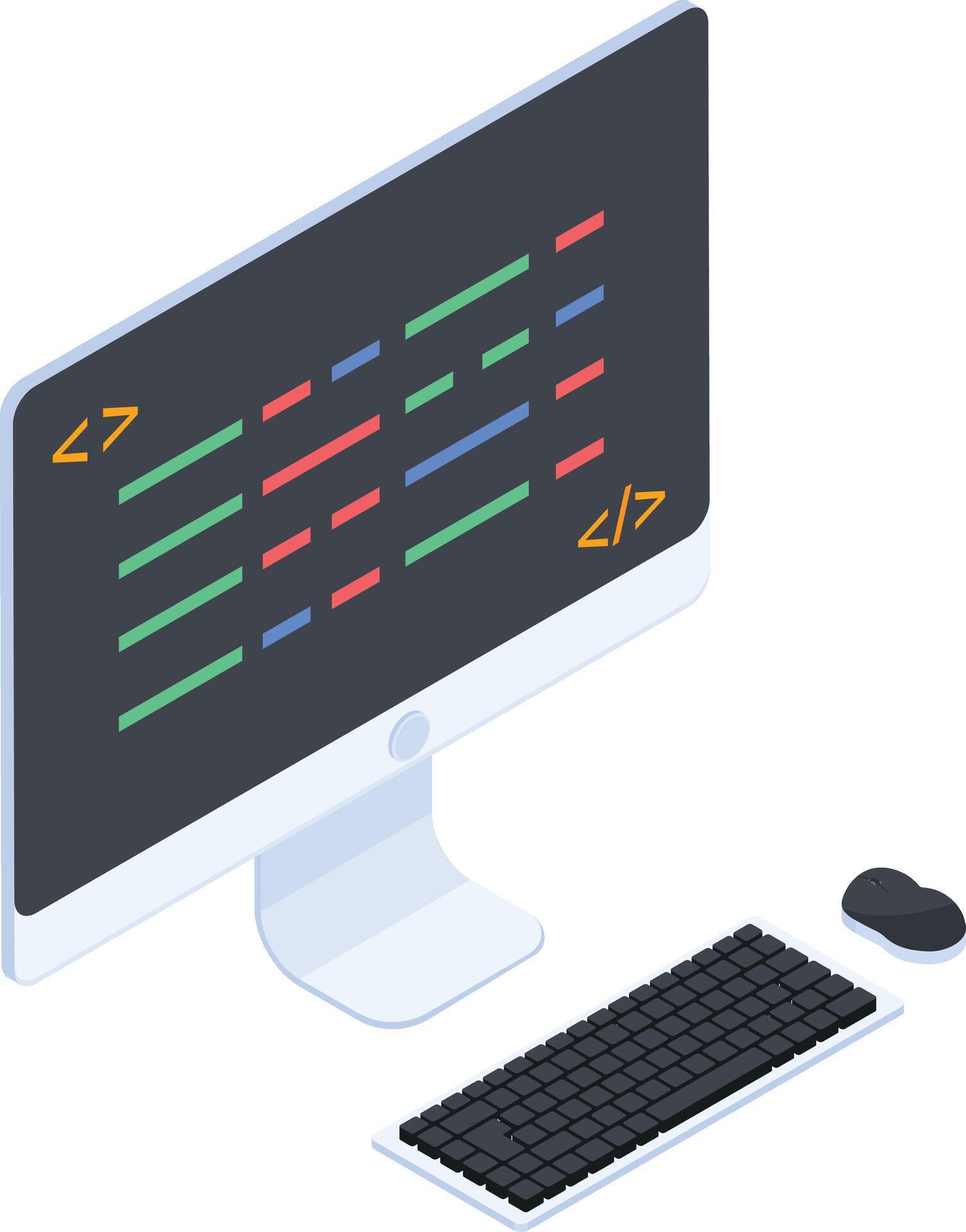 Isometric Coding Workspace 48461653 Vector Art at Vecteezy