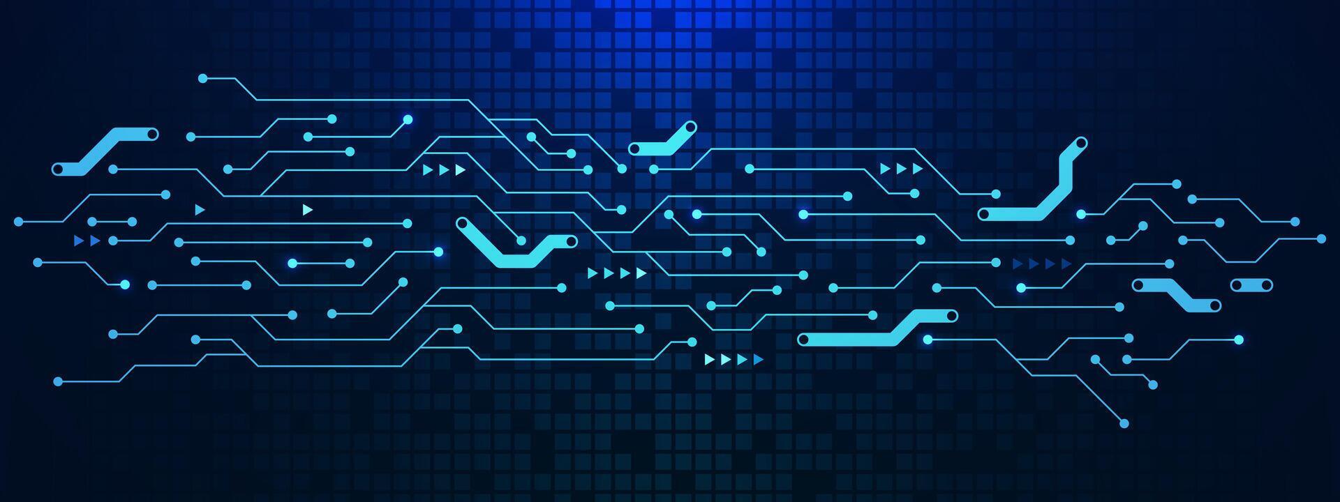 Abstract electronic circuit board with digital pixels. Global ...