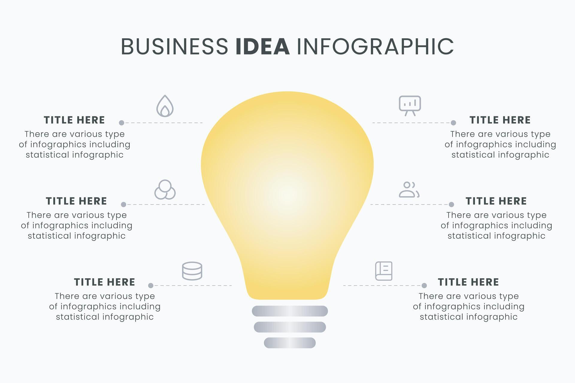 Idea light bulb infographic template for growth diagram, graph ...