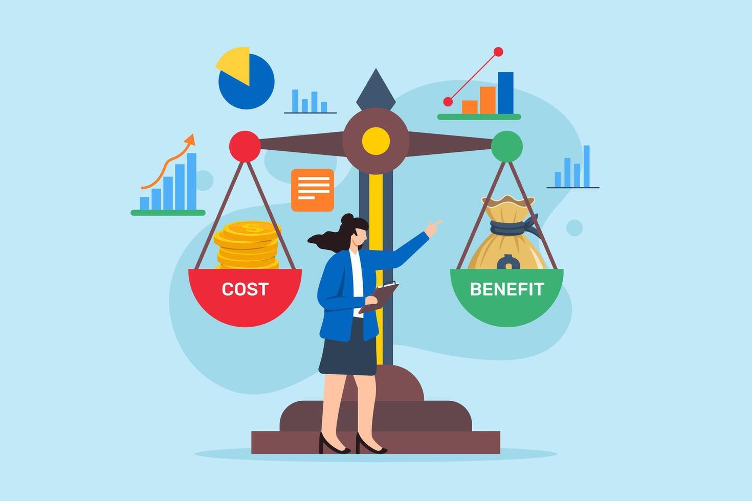 Cost Benefit Analysis Vector Art Icons And Graphics For Free Download