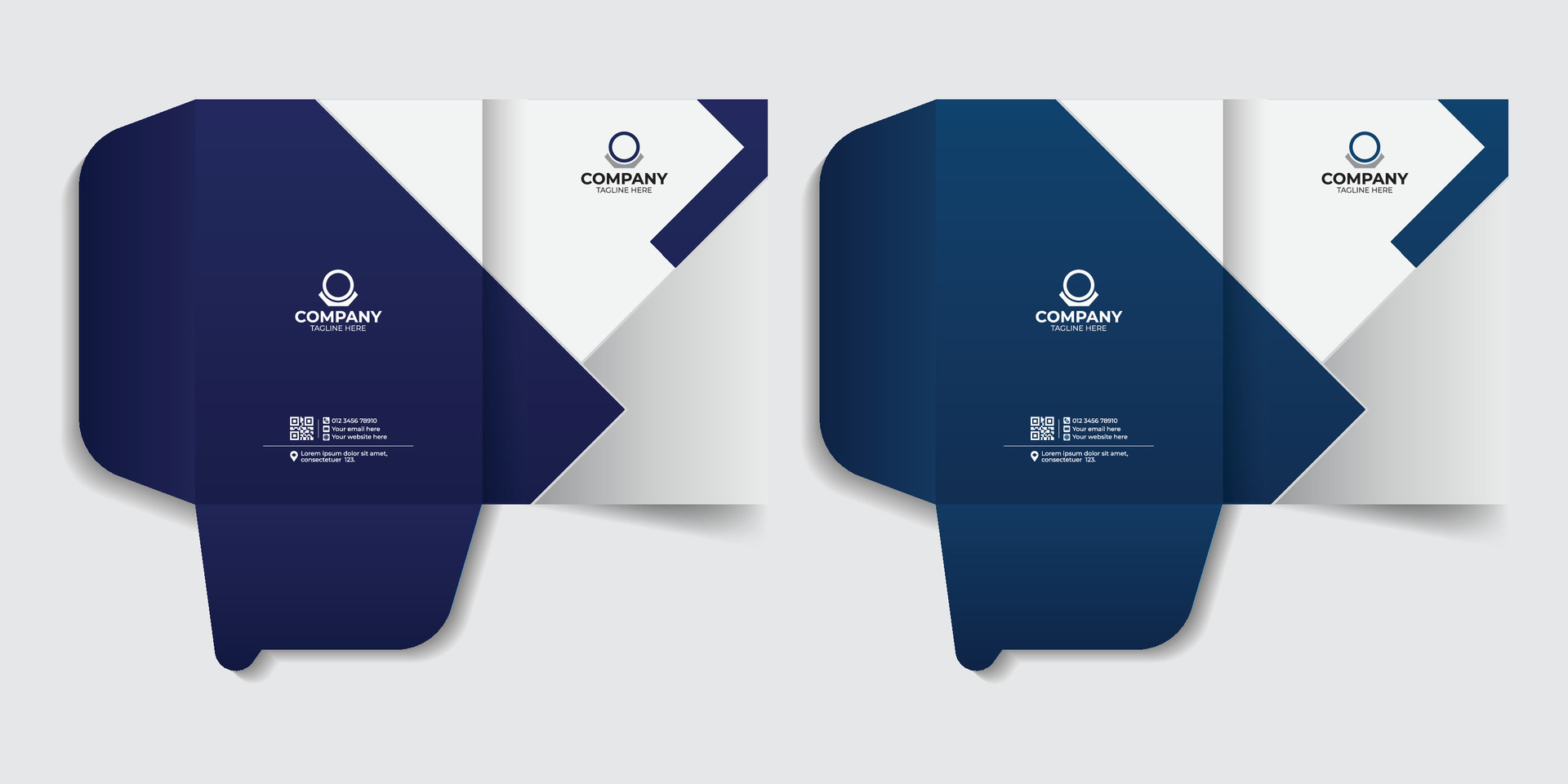 Modern Corporate File Folder Template With Digital Elements Minimal Business Stationery Items