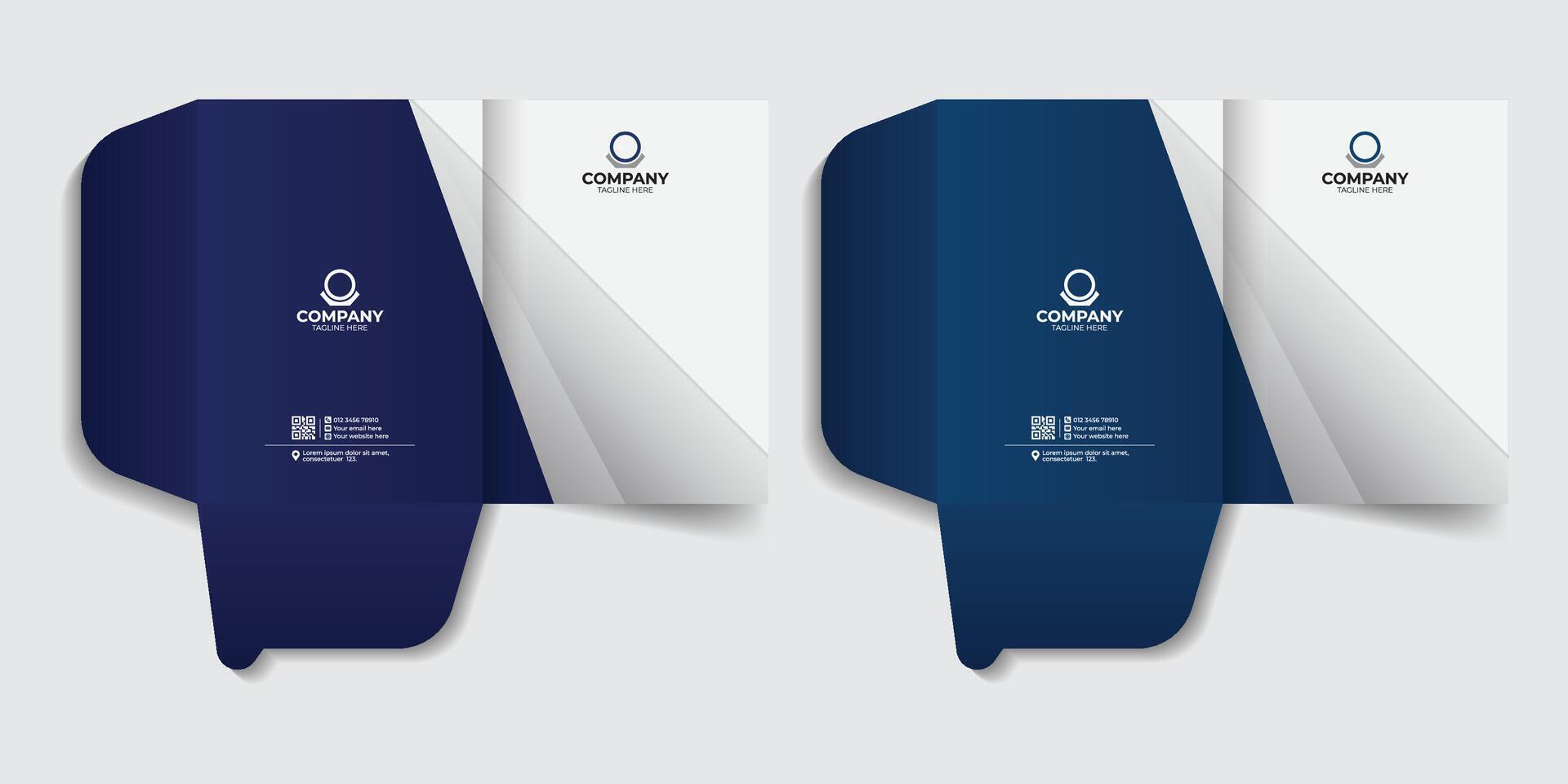 Modern Corporate File Folder Template With Digital Elements Minimal Business Stationery Items