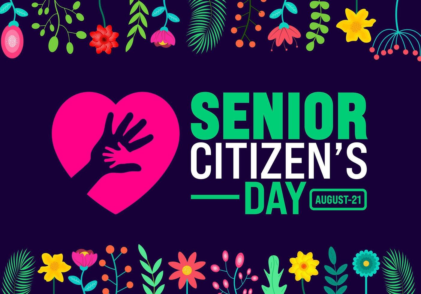 Senior Citizens Day Is Observed Every Year In 21 August Holiday Concept Template For
