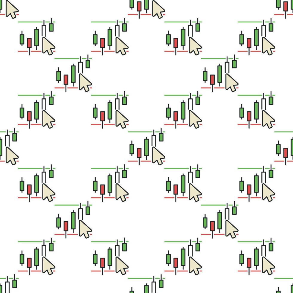 Mouse Click On Candlestick Chart Colored Seamless Pattern 48507601 Vector Art At Vecteezy