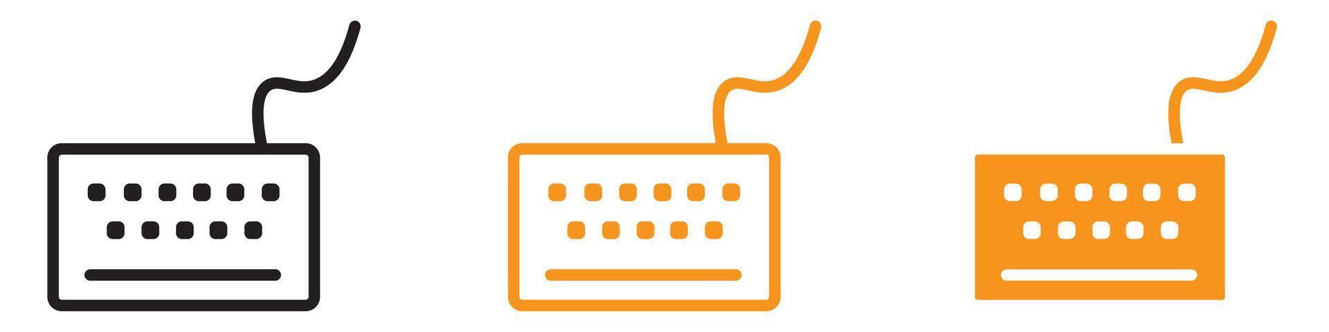 Keyboard Icon Set Computer Input Device Illustrations for Technology ...