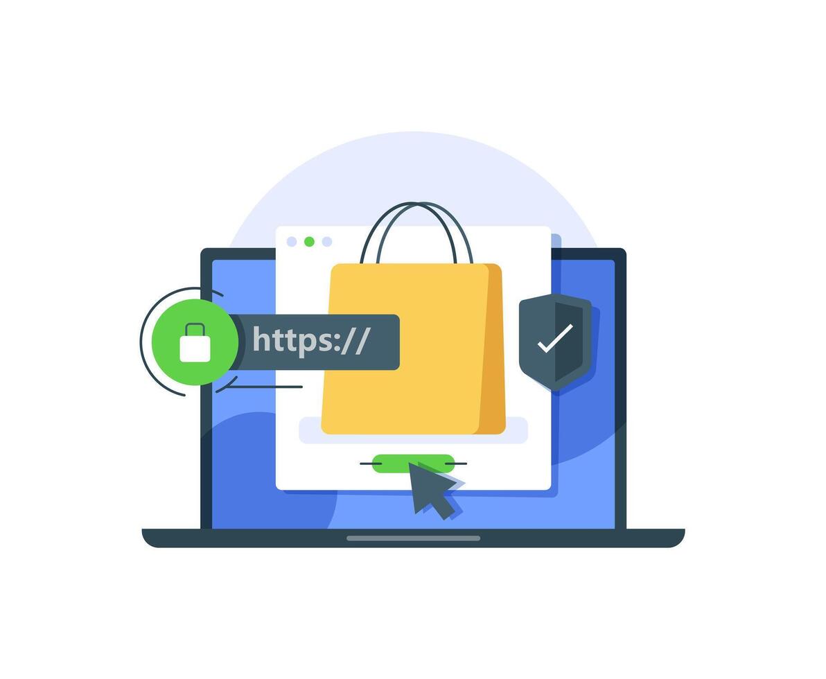 Secure ecommerce payment process,eCommerce website with SSL protection,Secure checkout 48521263 ...