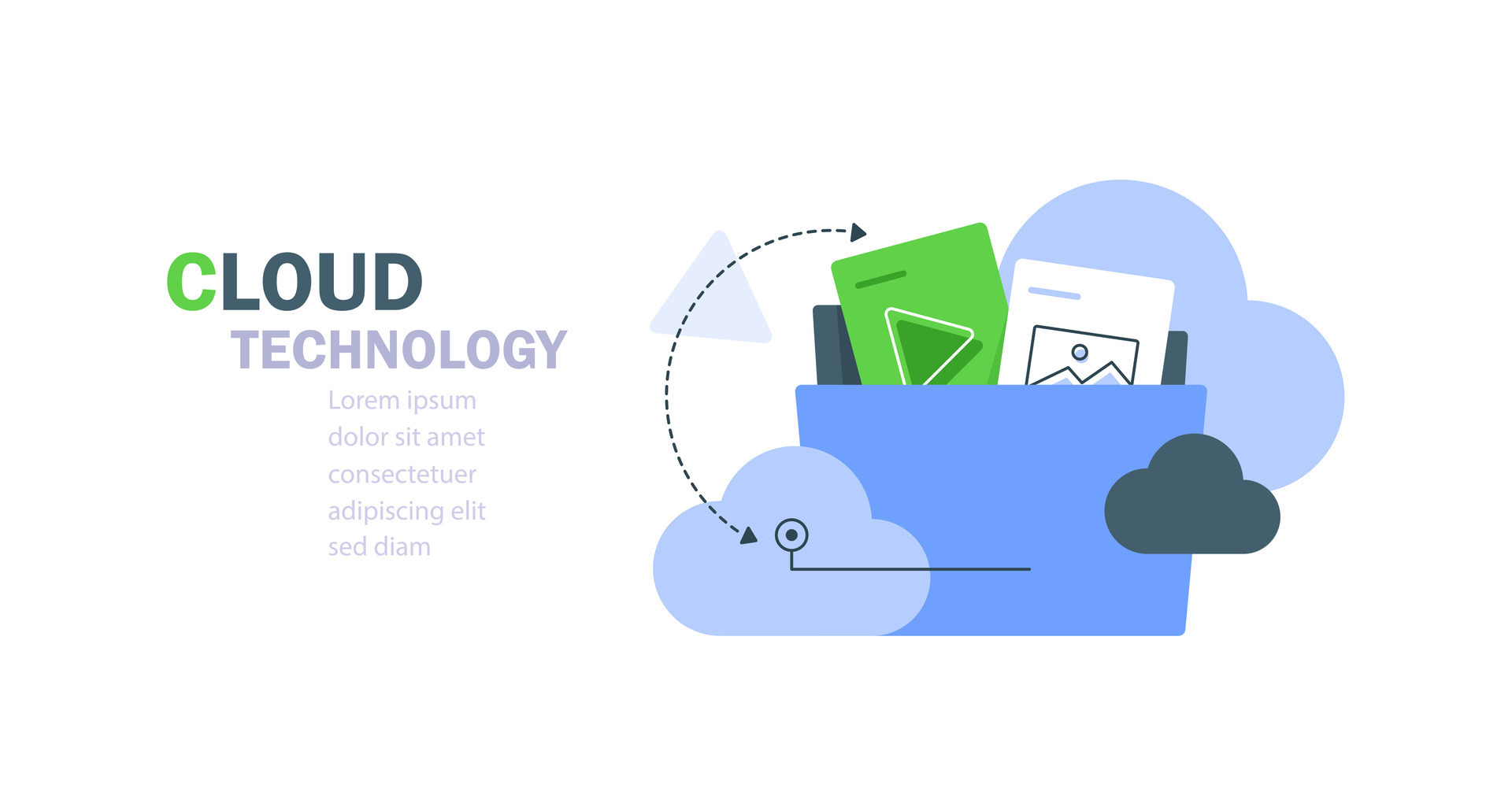 Cloud computing concept,cloud server,device data exchange and file synchronization concept ...