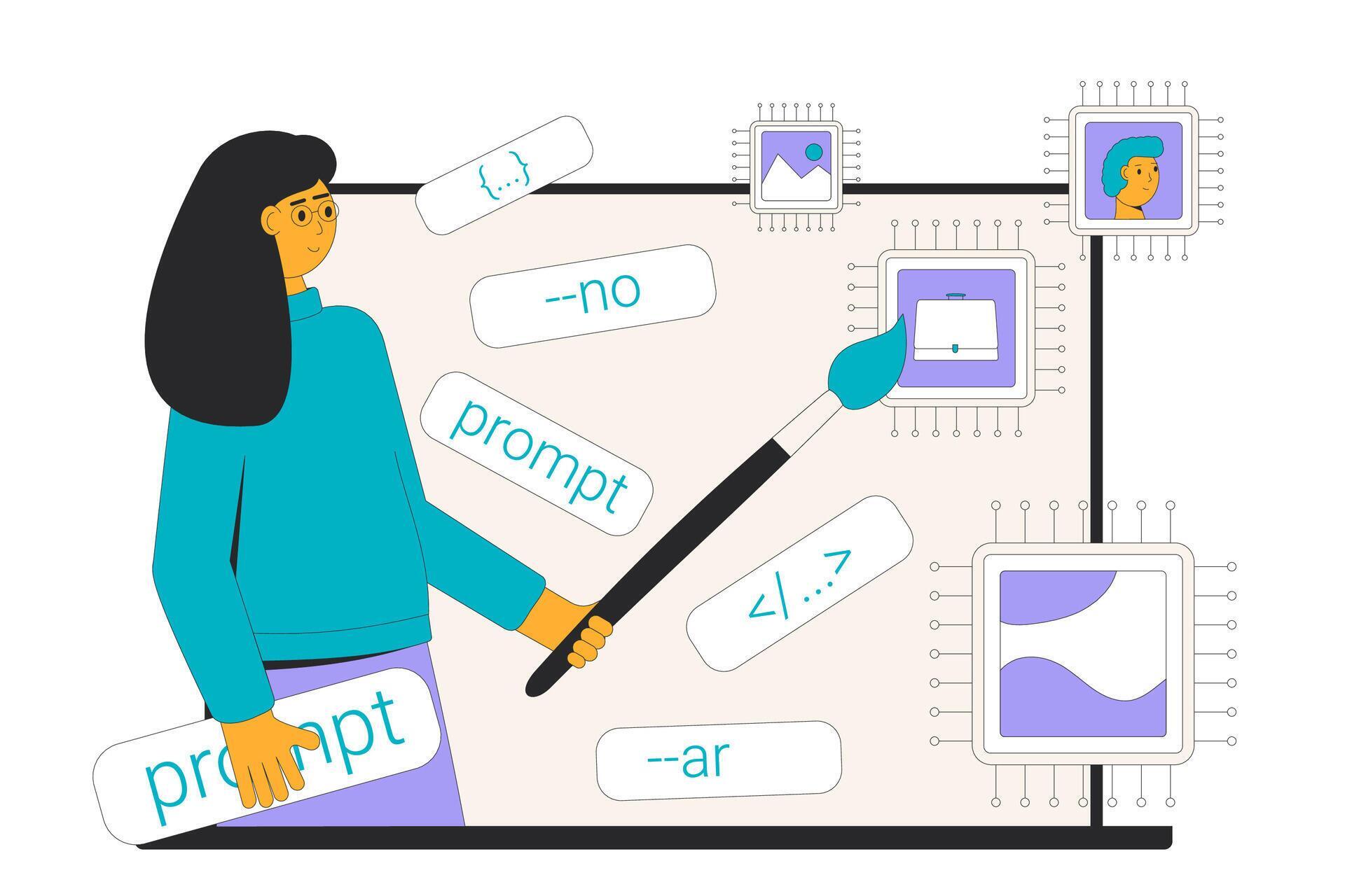 Text to image prompt engineering. Visual neuron network. illustration. 48521907 Vector Art at ...