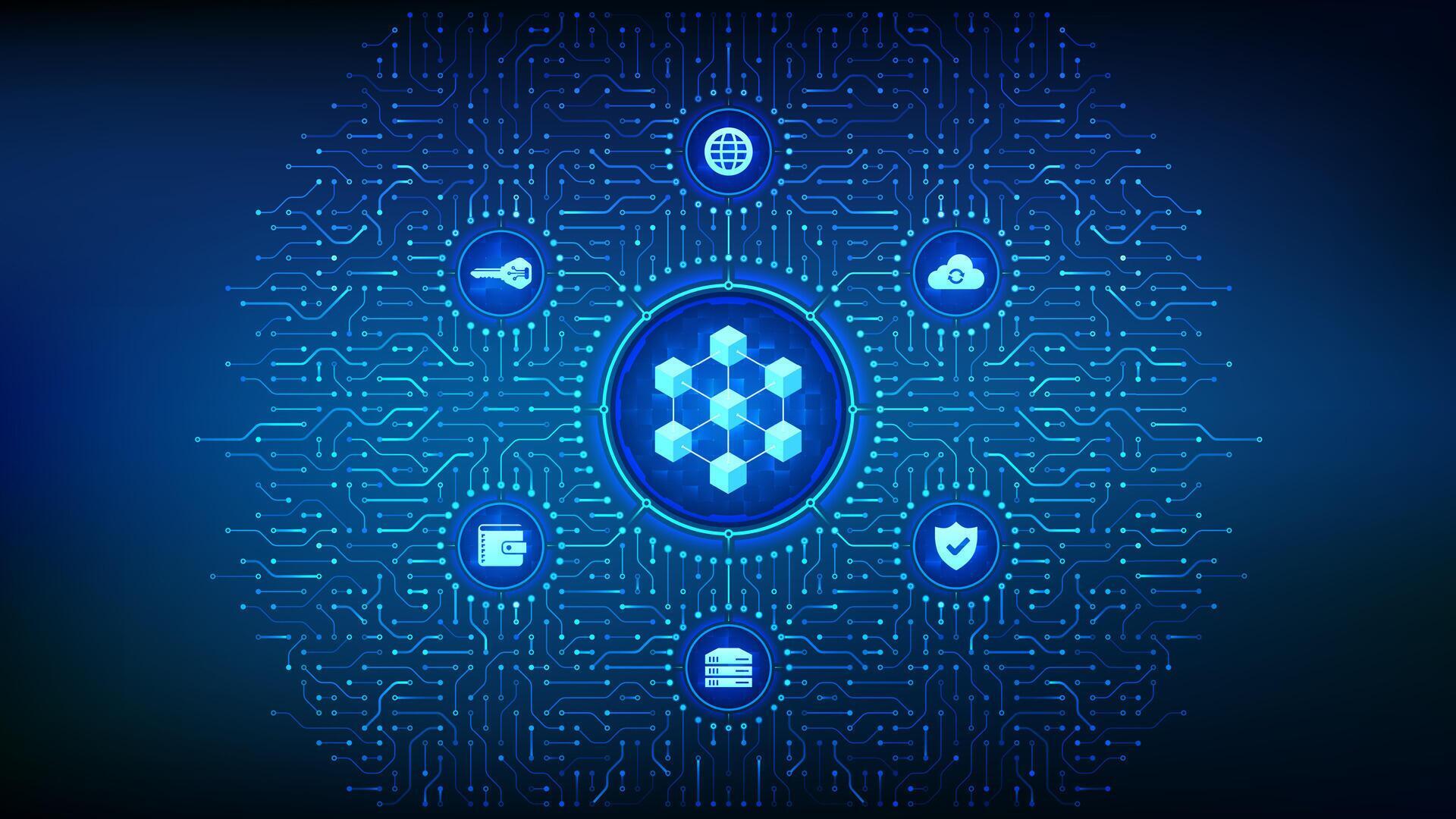 Blockchain Technology Decentralized Network Fintech Cryptocurrency