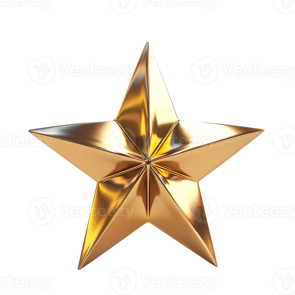 3D golden star isolated on a transparent background 48557489 PNG