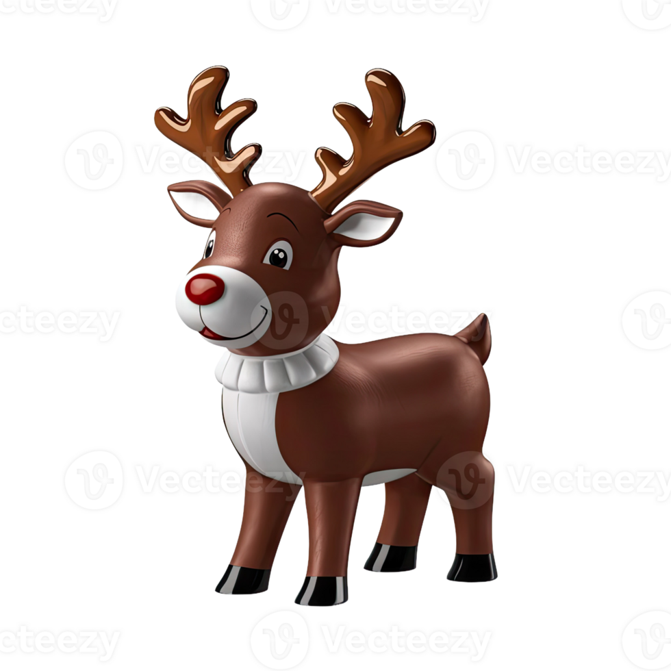 Festive Reindeer With Red Nose 48562169 Png