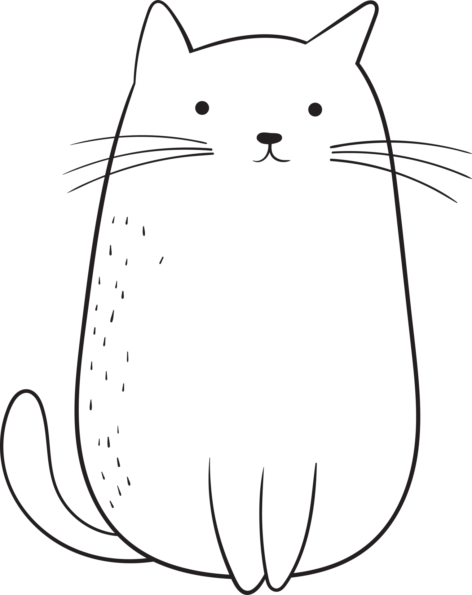 Cute Cat Drawing Clipart Design Illustration 48565980 Png