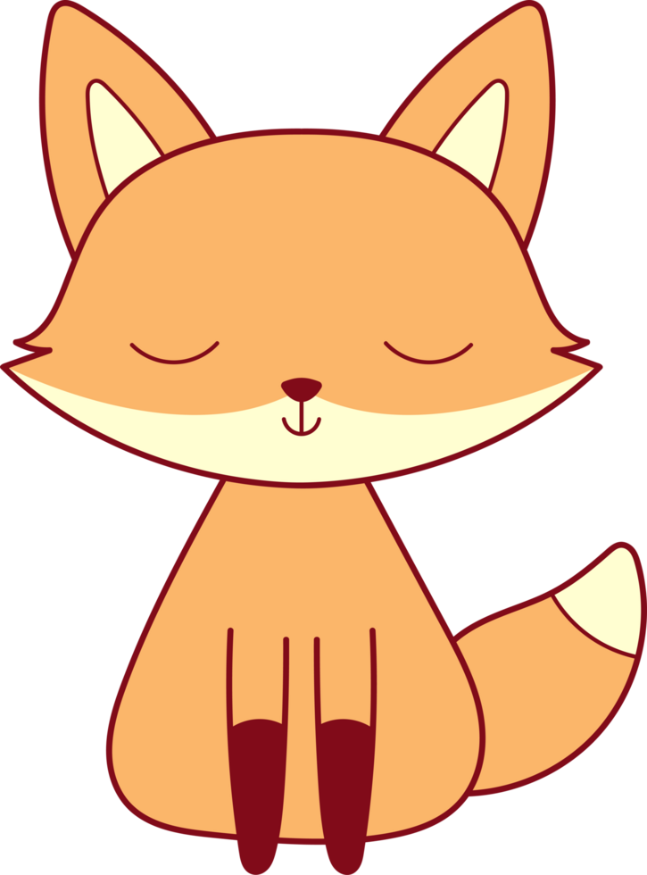 Cute fox clipart design illustration 48566450 PNG