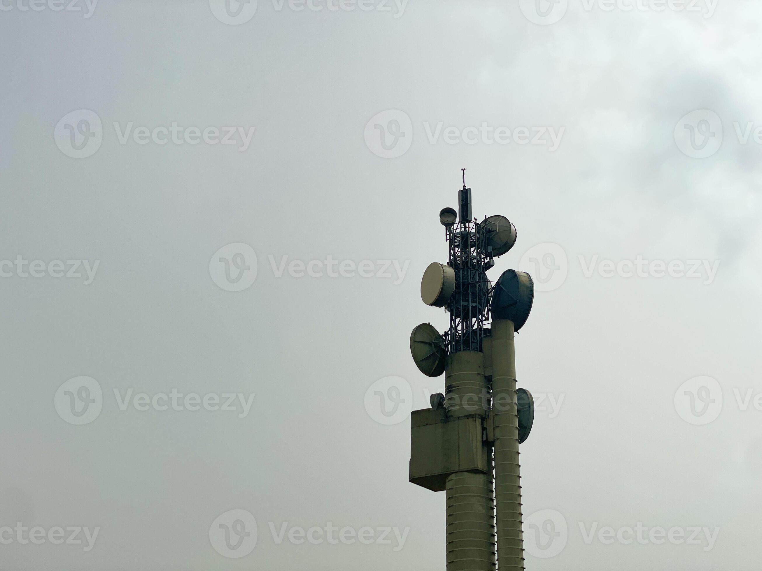 Telecommunication tower of 4G and 5G cellular. Macro Base Station. 5G radio network ...