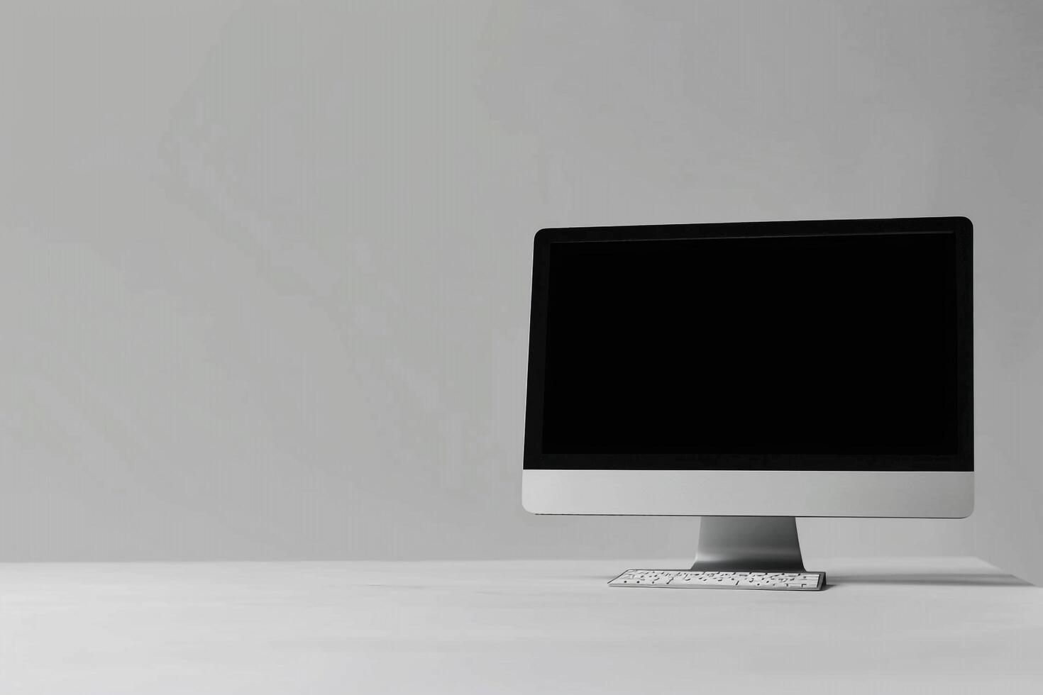 Desktop computer mockup with and design ideal for tech presentations ...