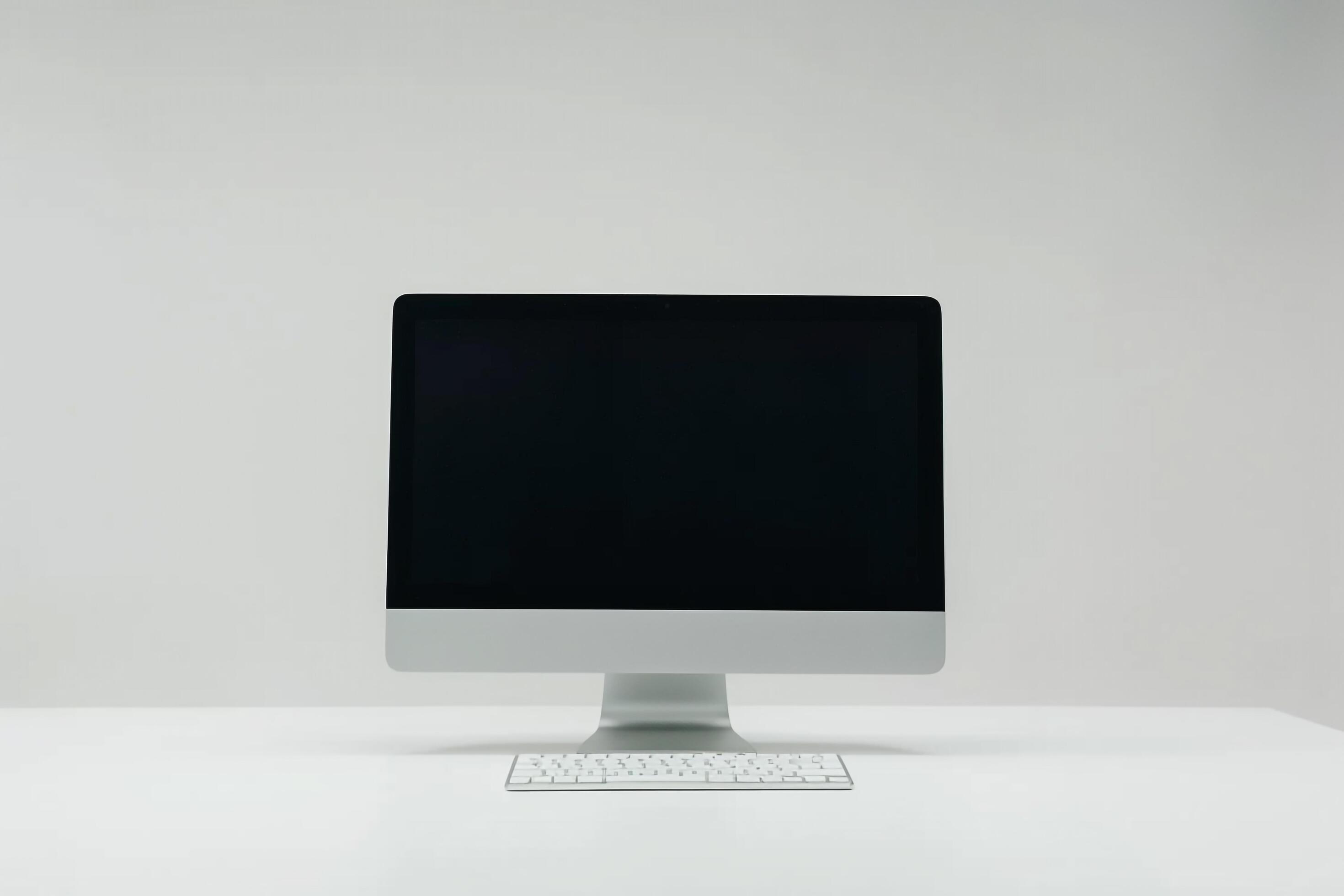 High Tech Desktop Computer Mockup with Sophisticated Background ...