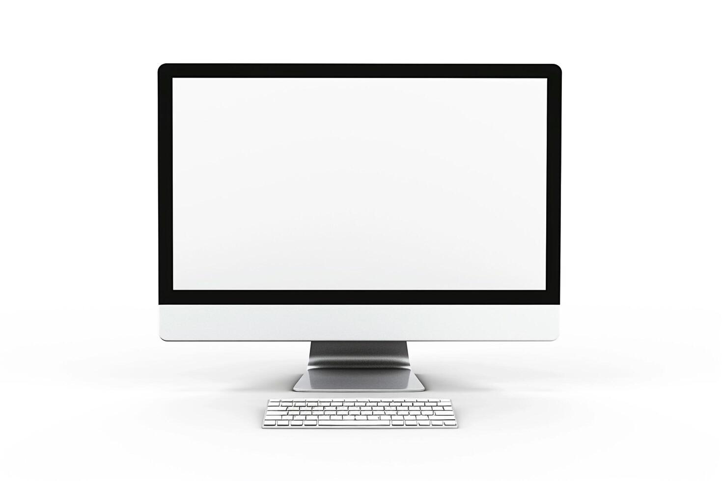 Desktop Computer Mockup with Tech Background 48629181 Stock Photo at ...