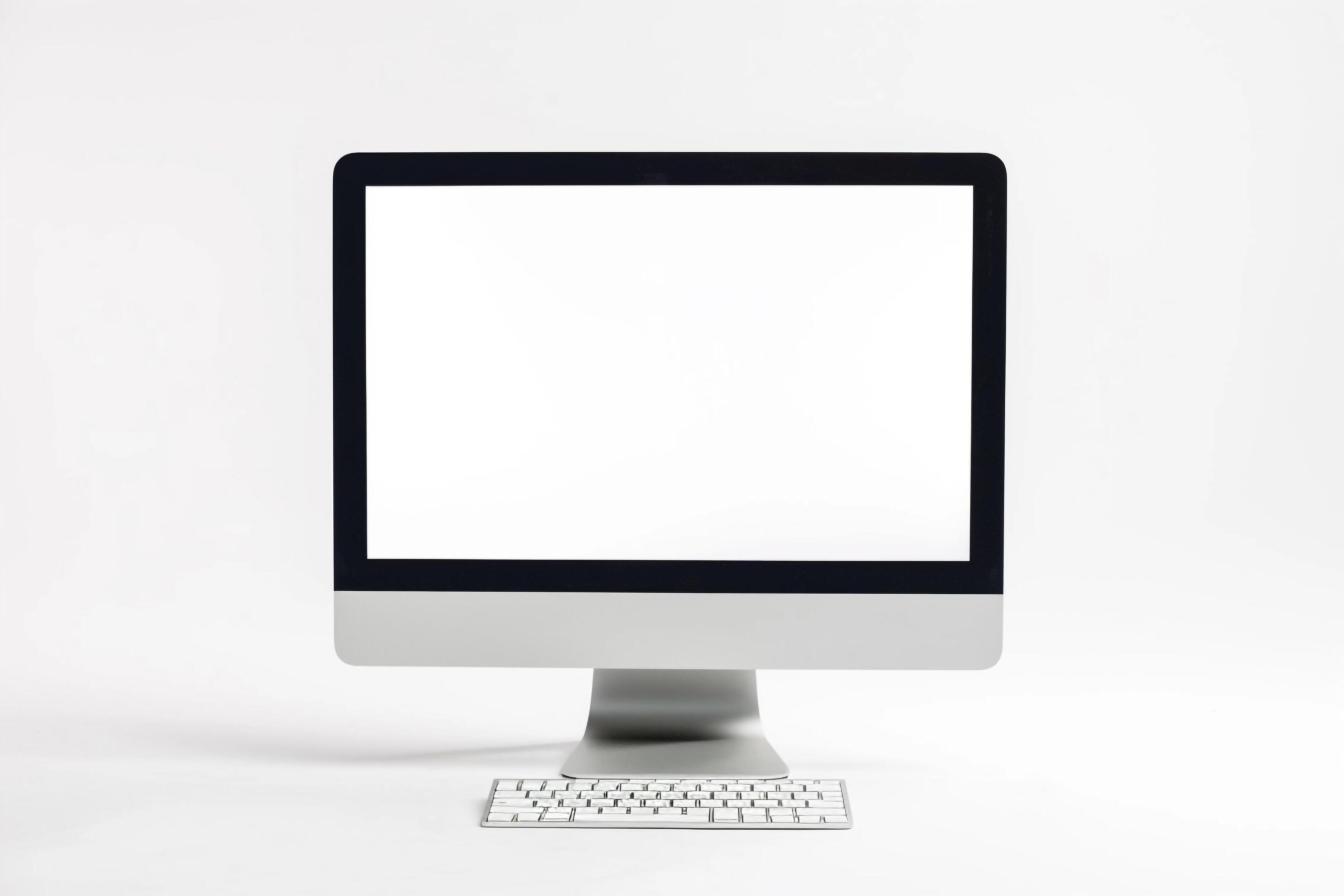 Desktop Computer Mockup with Tech Background 48629187 Stock Photo at ...