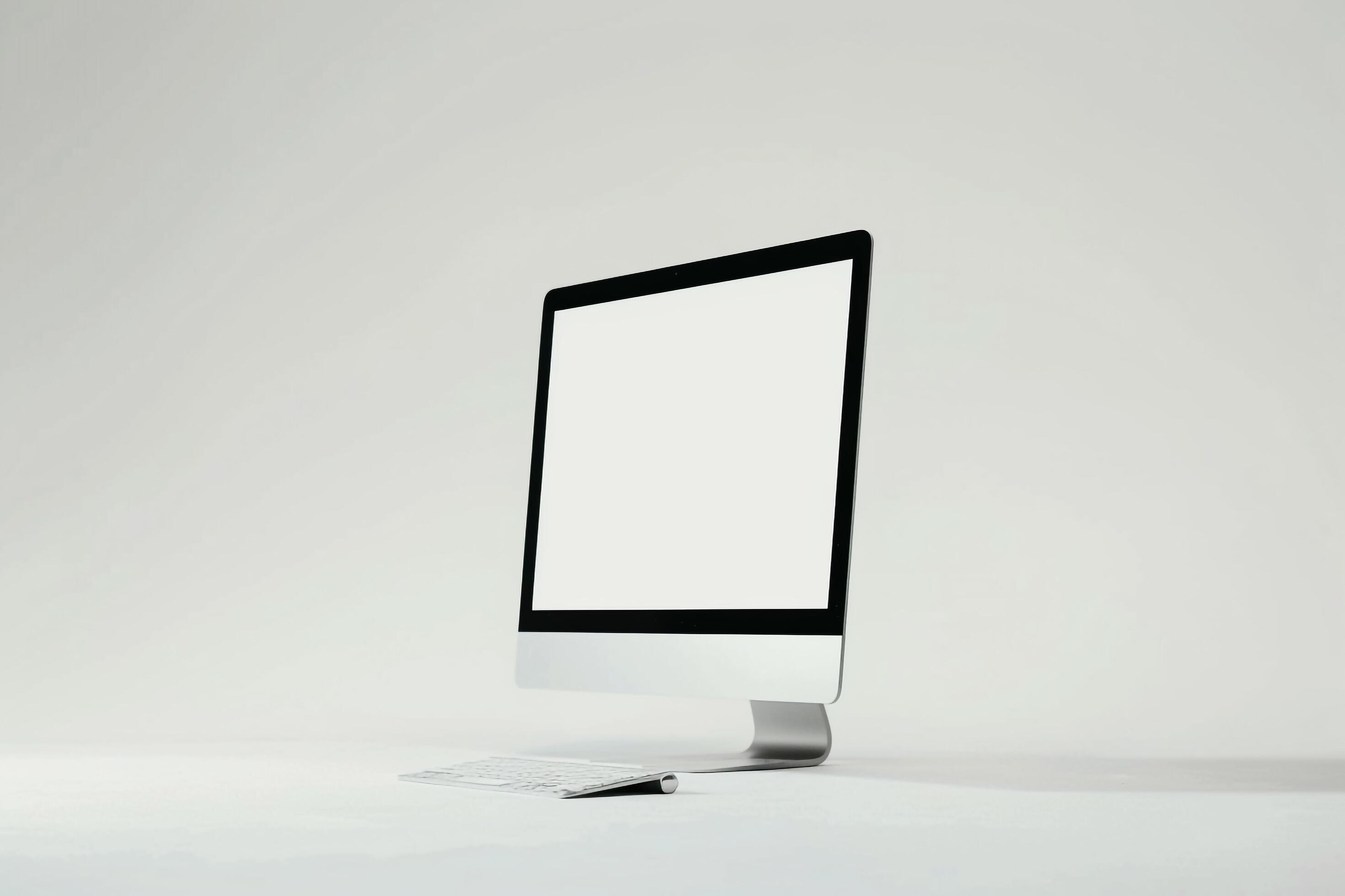 Desktop Computer Mockup with High Tech Stylish Background 48629192 ...