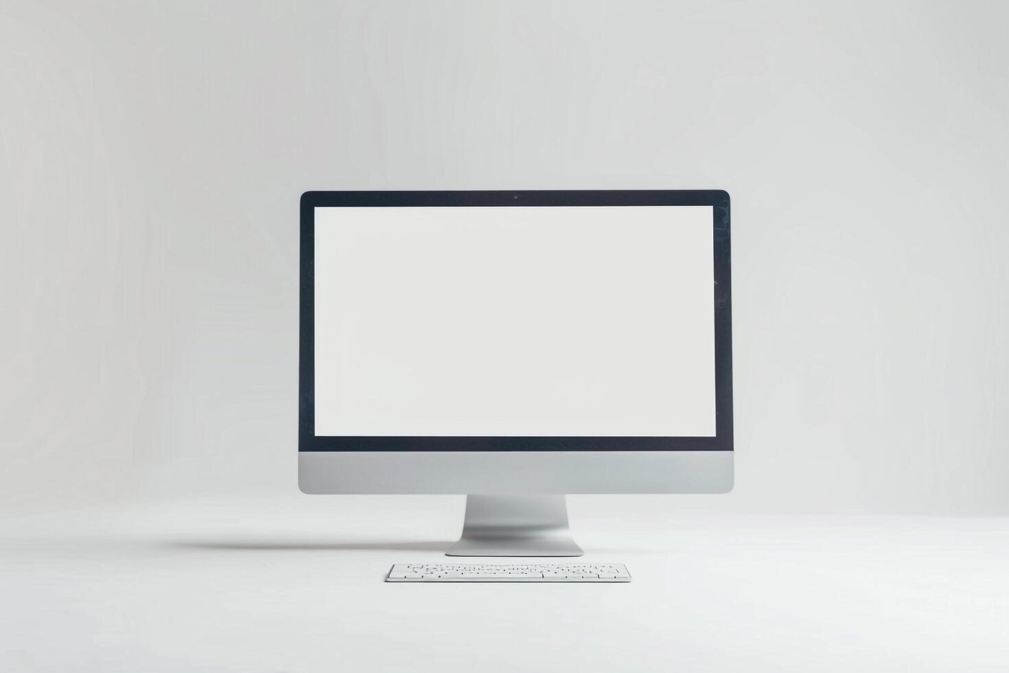 Desktop Computer Mockup with High Tech Background 48629197 Stock Photo ...