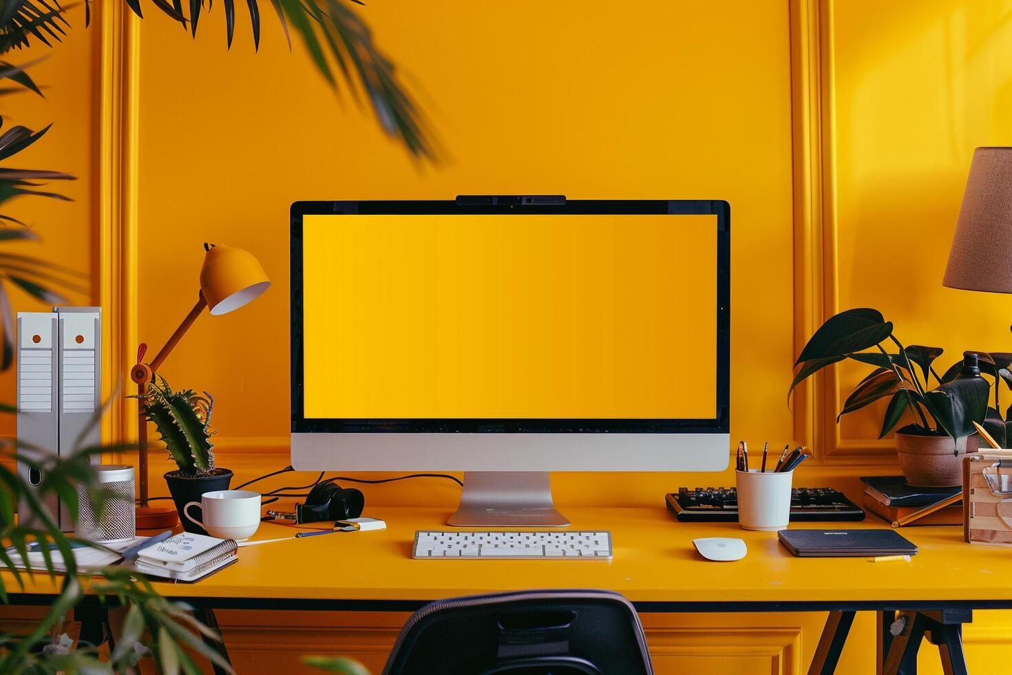 Advanced Desktop Computer Mockup Featuring a Professional Background ...