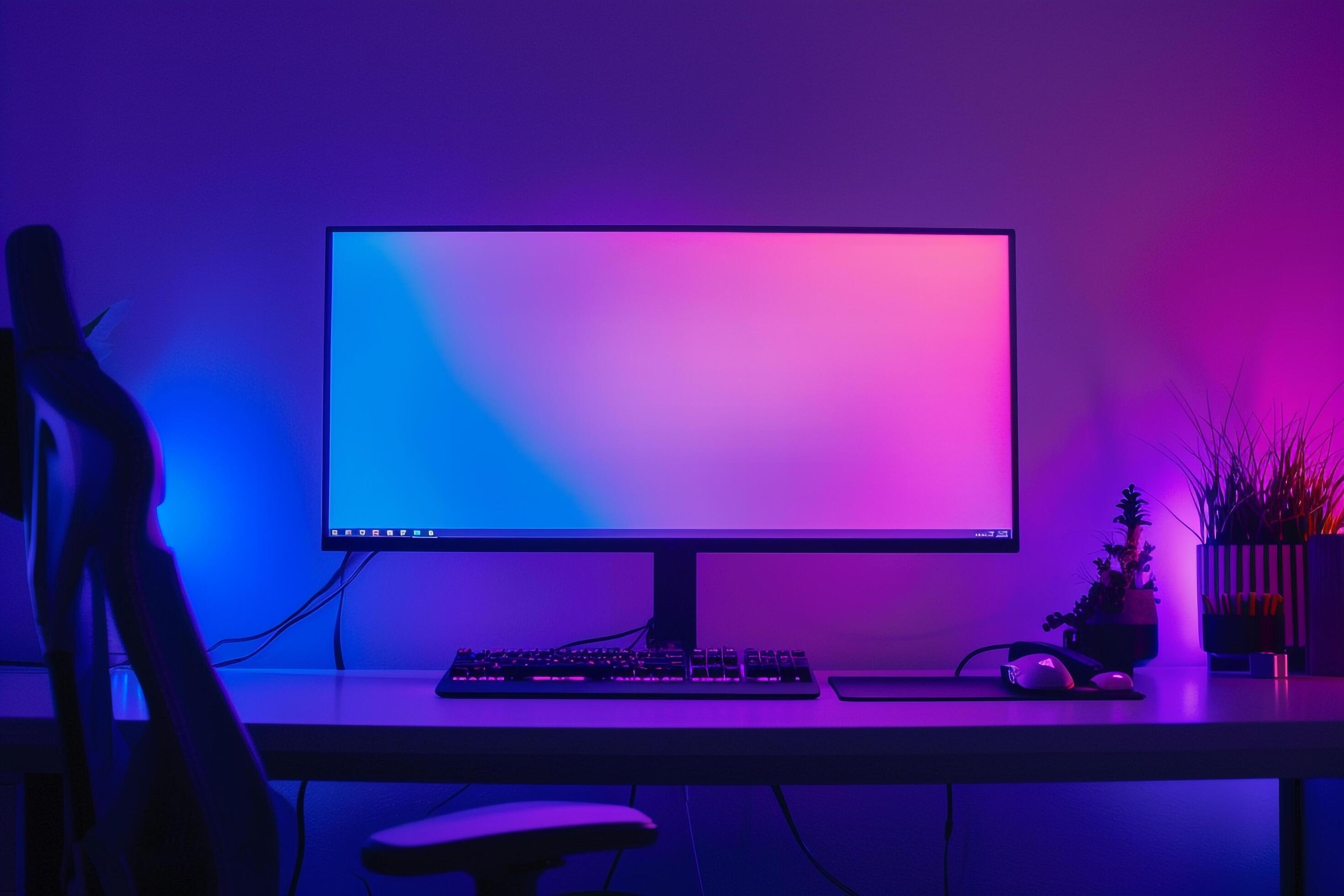 Gaming Desktop Computer Mockup High Tech Setup 48630817 Stock Photo at ...