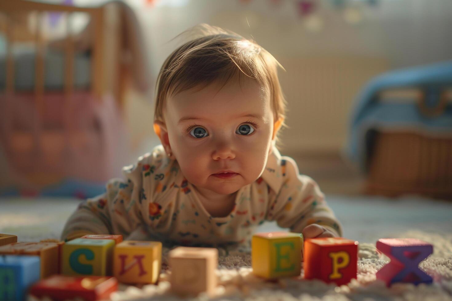 Baby Exploring Alphabet Blocks Interactive and Educational Background ... Baby Exploring Alphabet Blocks Interactive and Educational Background ...